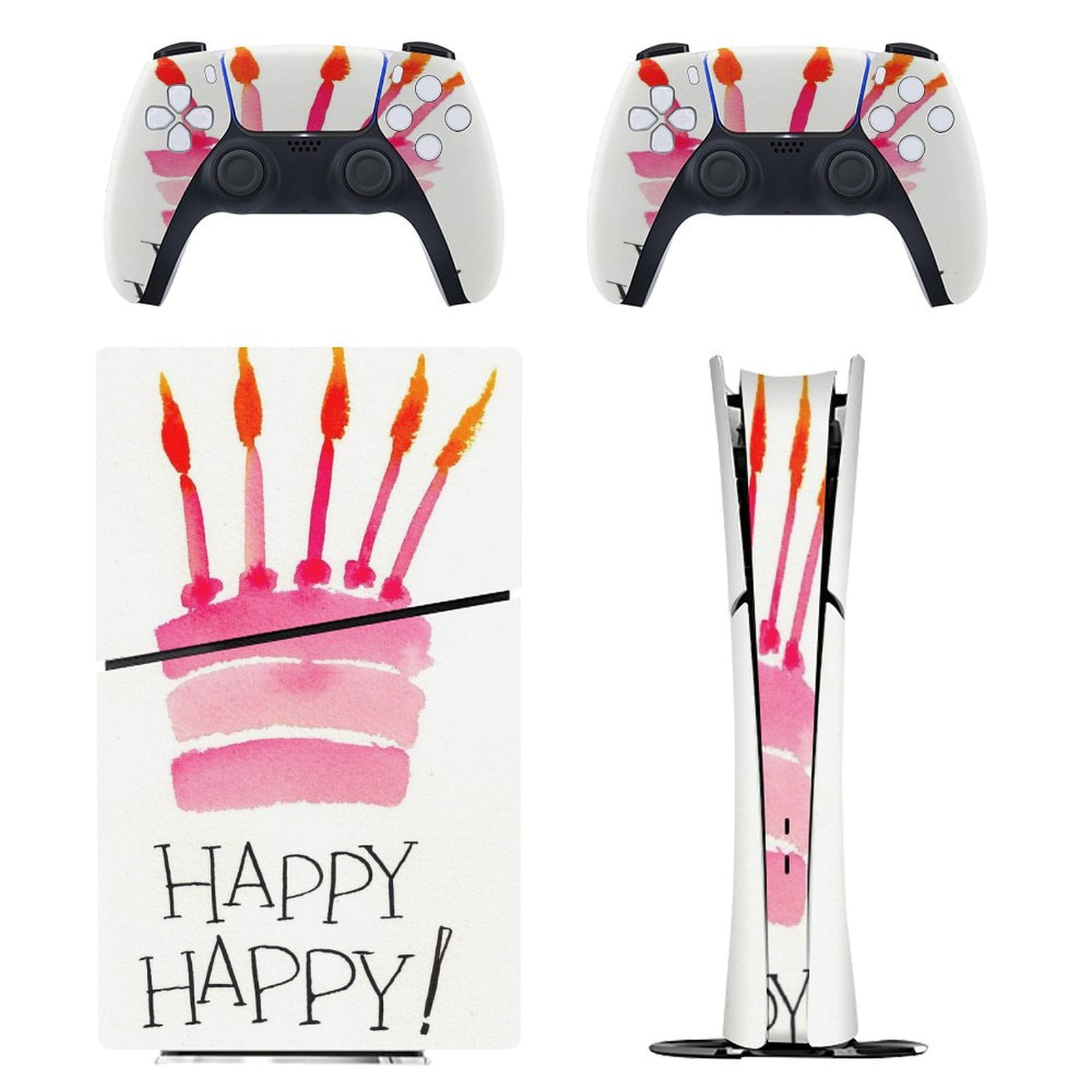 Birthday Cake, Candles PS5/PS5 Slim Digital Disc Skin Sticker For ...