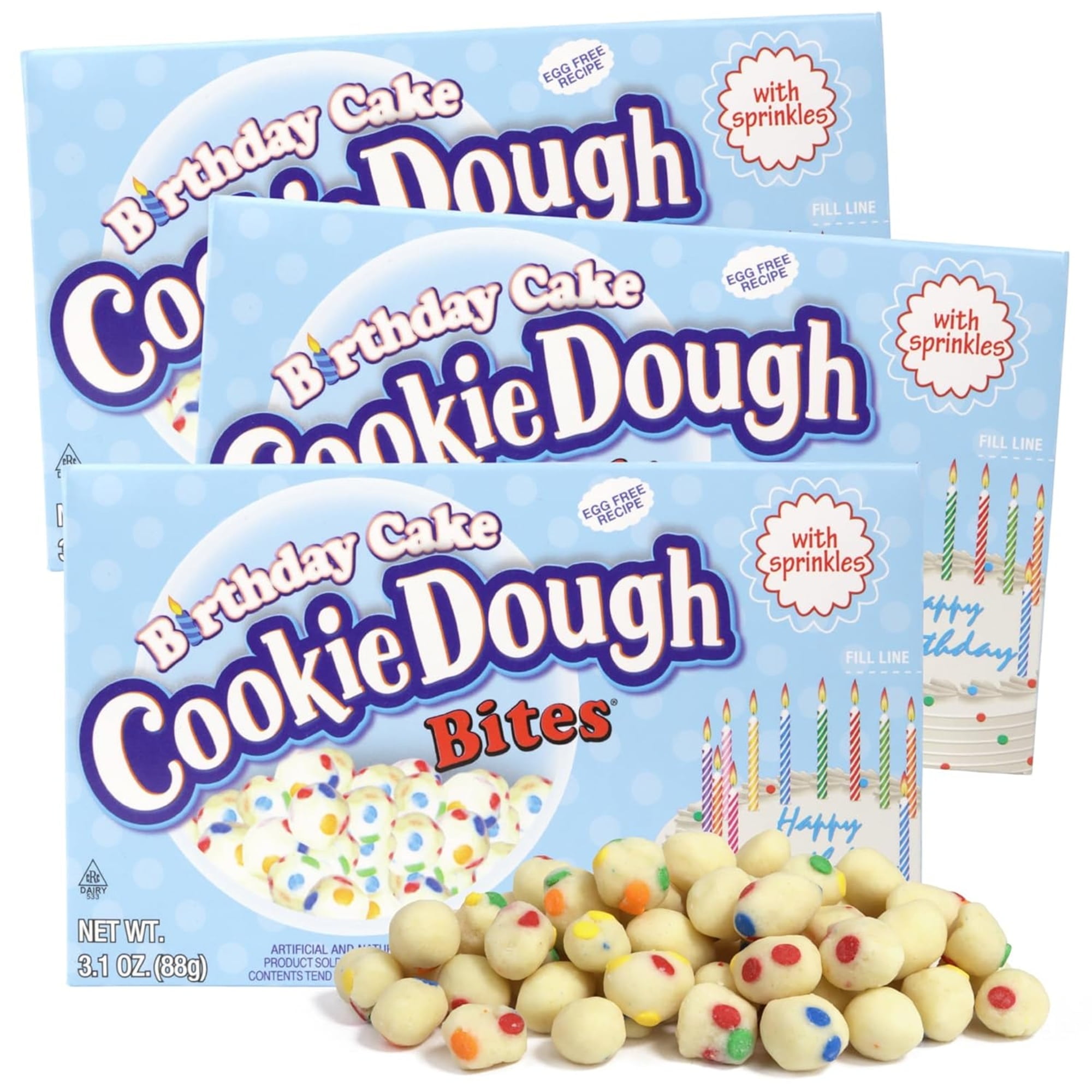 Sweetzo, Birthday Cake Cookie Dough Bites, 3.1 Oz, Pack of 3 - Walmart.com