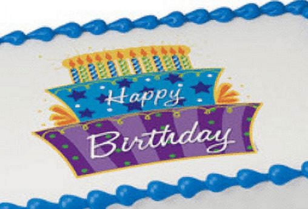 Birthday Cake Edible Extra Large 8 x 10 Cake Decoration Topper Image ...