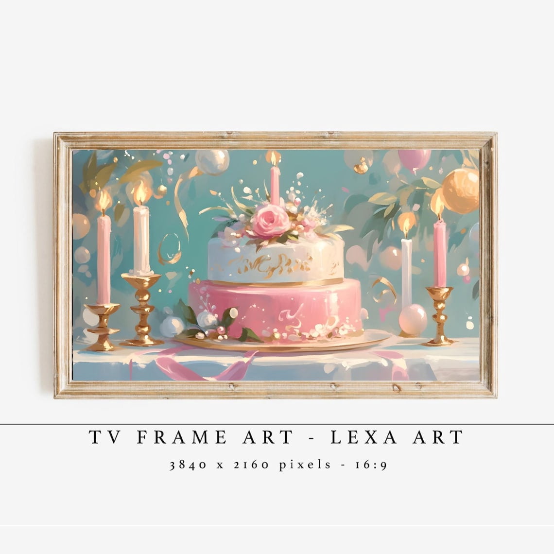 Birthday Cake Floral Pastel Romantic Vintage Cake Elegant Display ...