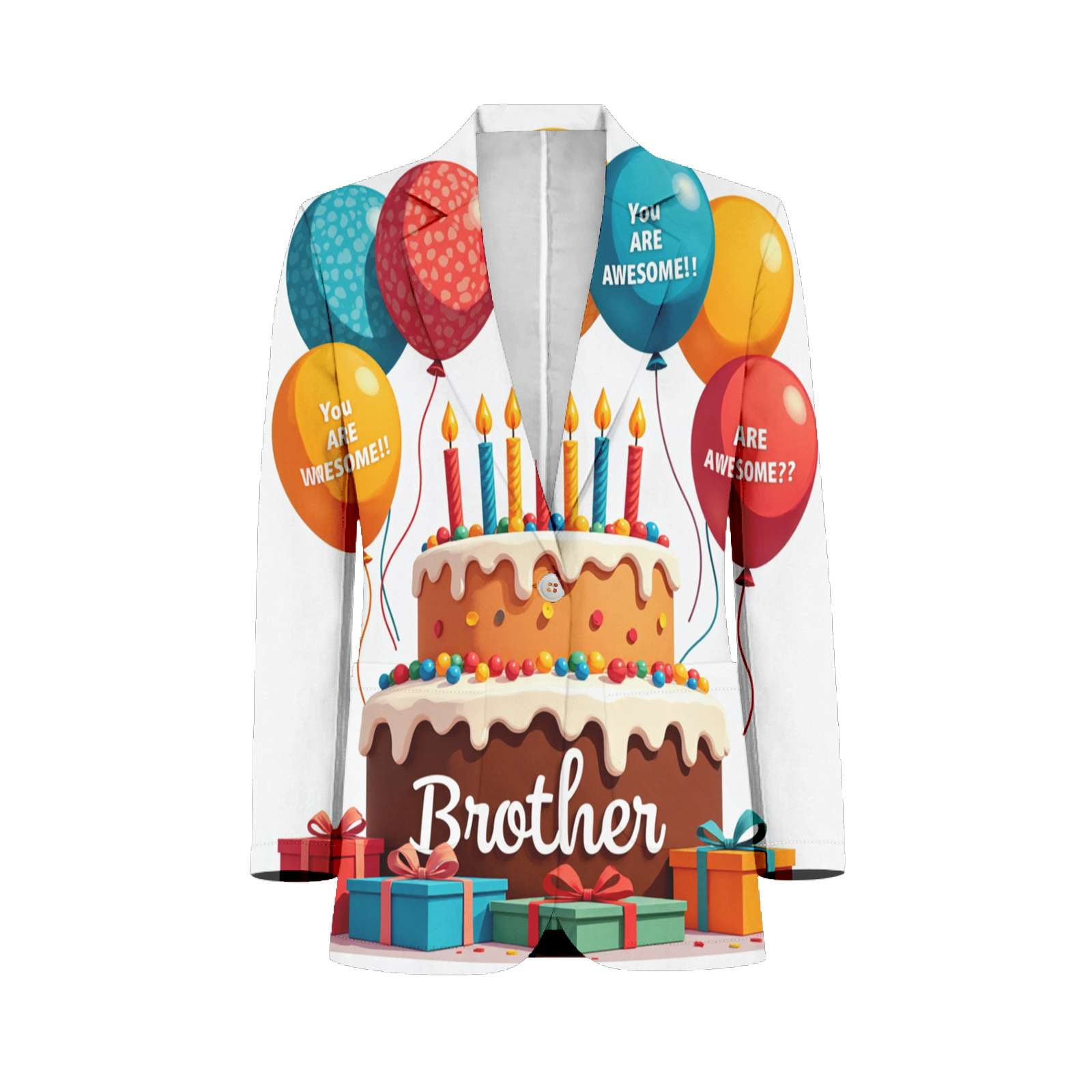 Birthday Cake For Your Brother Mens Suits Shawl Collar Slim Fit Suit ...