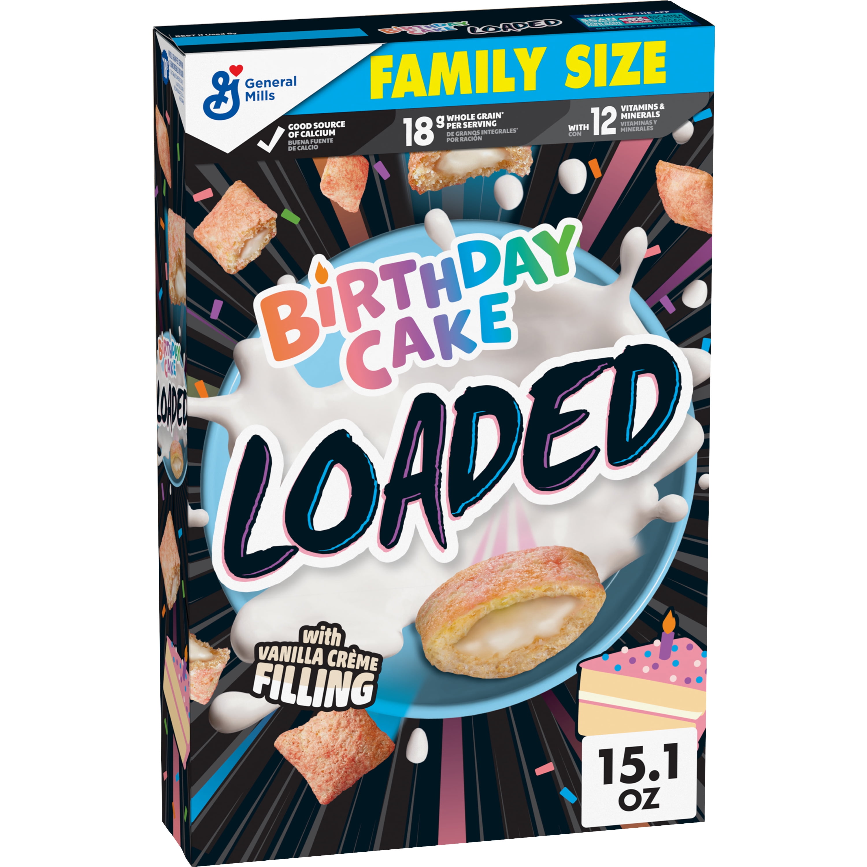 Birthday Cake Loaded Cereal, Made with Whole Grain, Family Size, 15.1 oz - Walmart.com