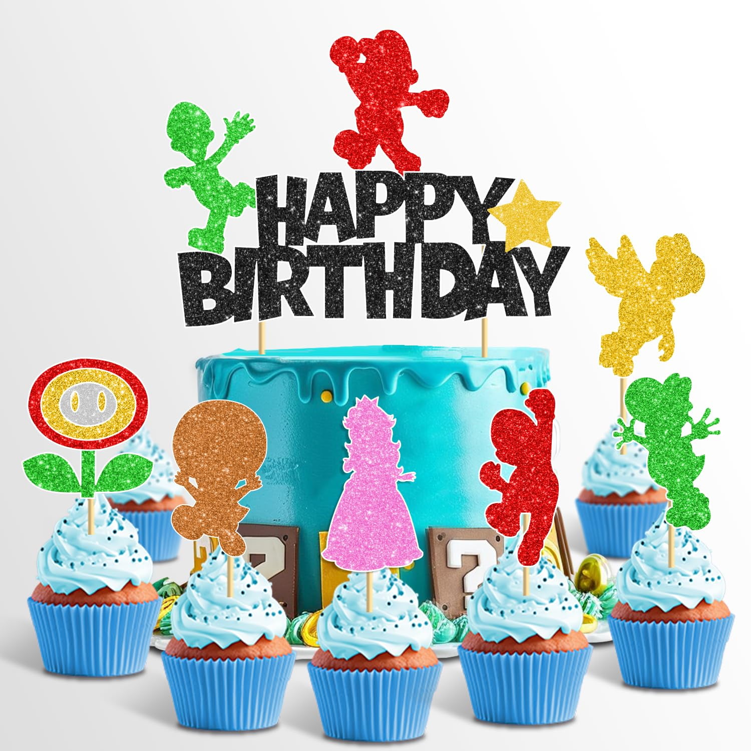 Birthday Cake Topper, Cartoon Cake Decorations Include MDH11pc Happy ...