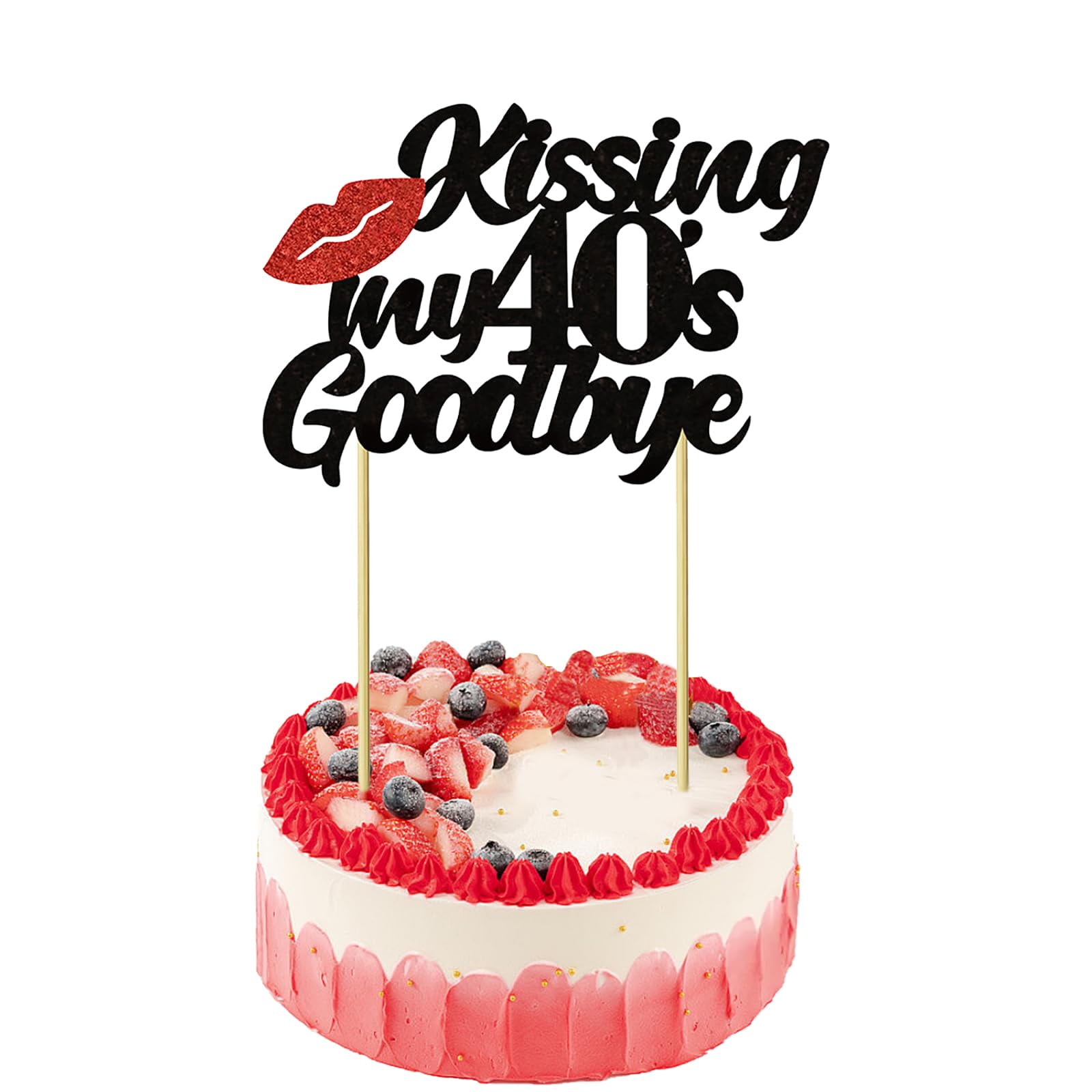 Birthday Cake Topper Kissing My 40’s RST1 Goodbye Happy 50th Birthday ...