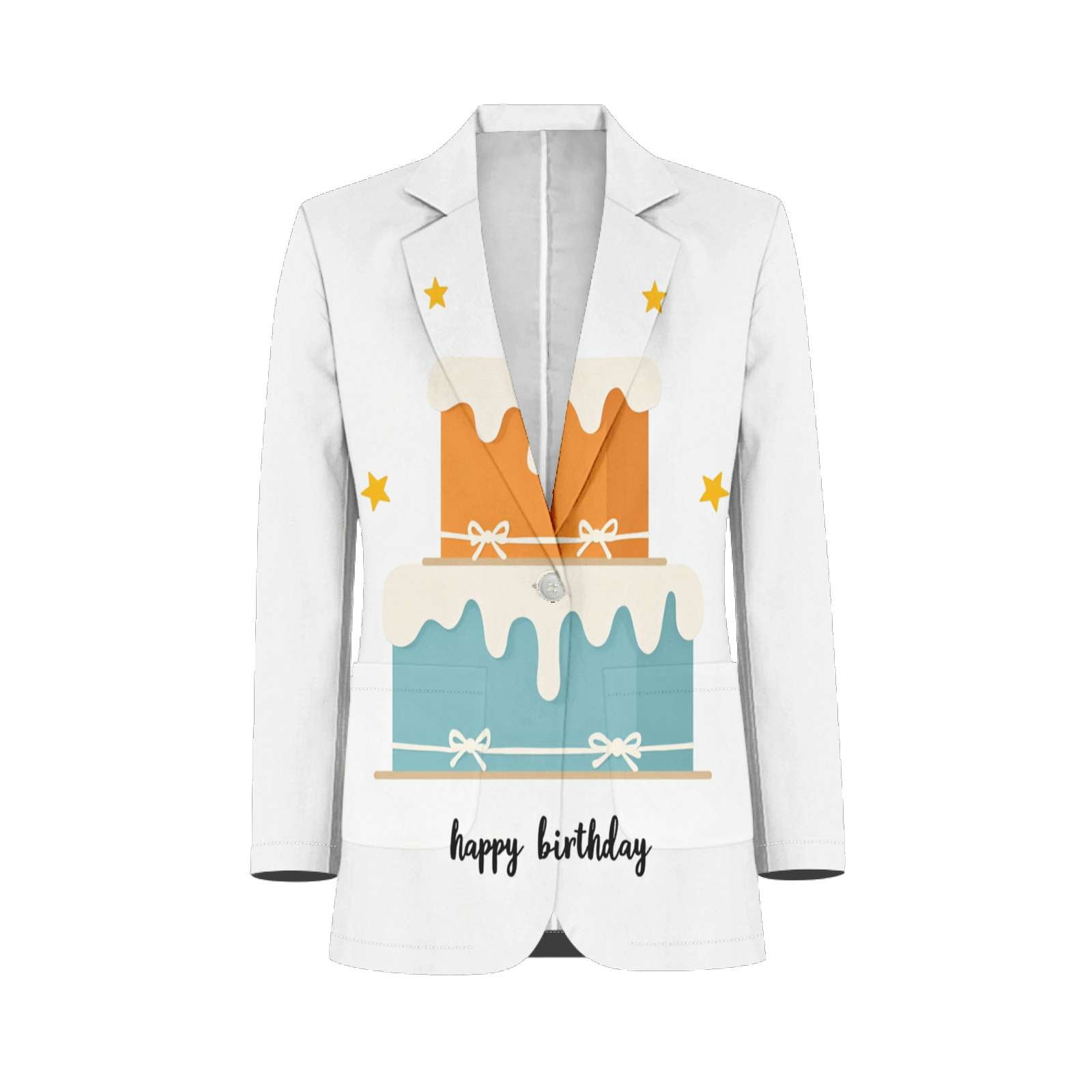 Birthday Cake With Candle Customized Men's Suits full man Shawl Collar ...