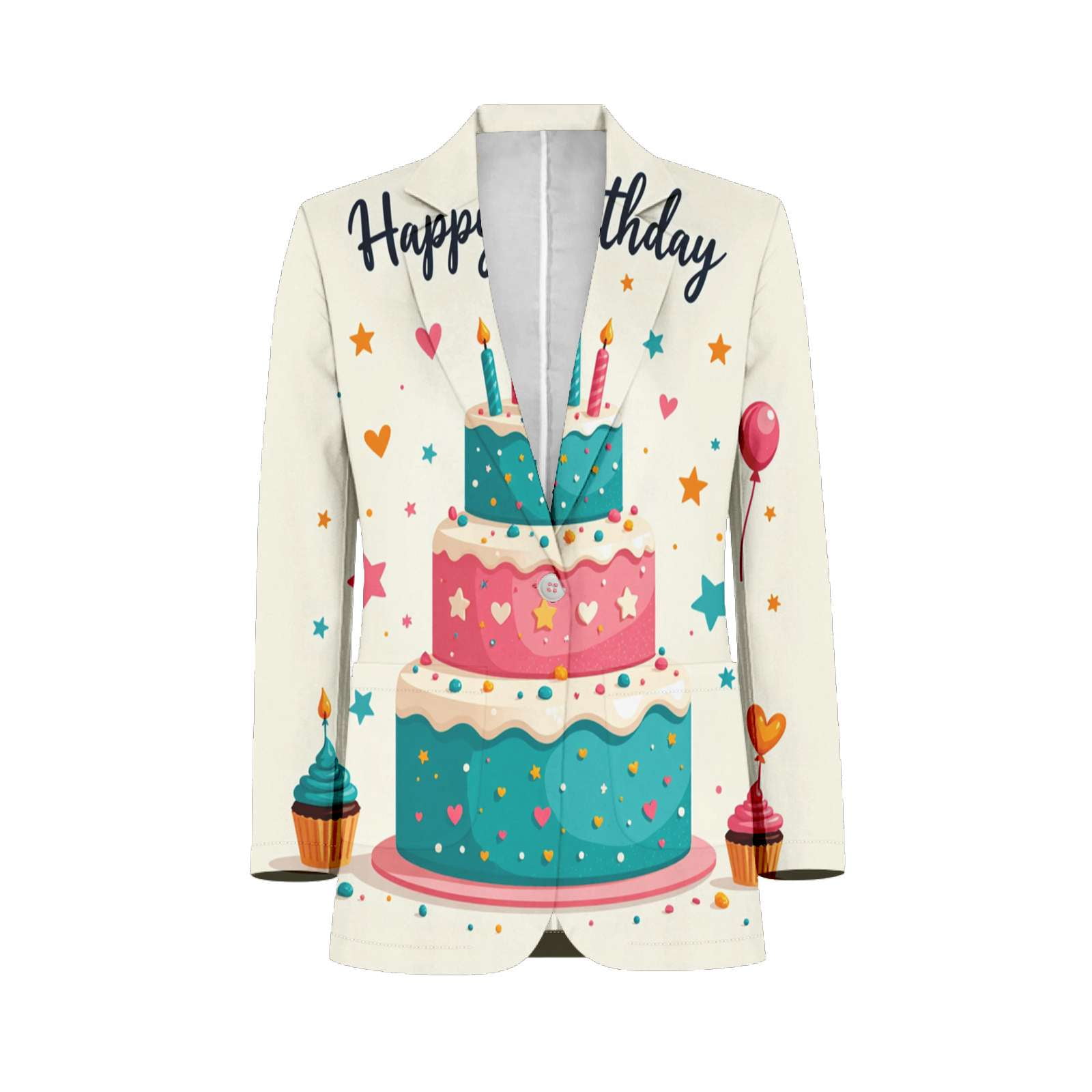 Birthday Cake With Candles Balloons Mens Suits Shawl Collar Slim Fit ...