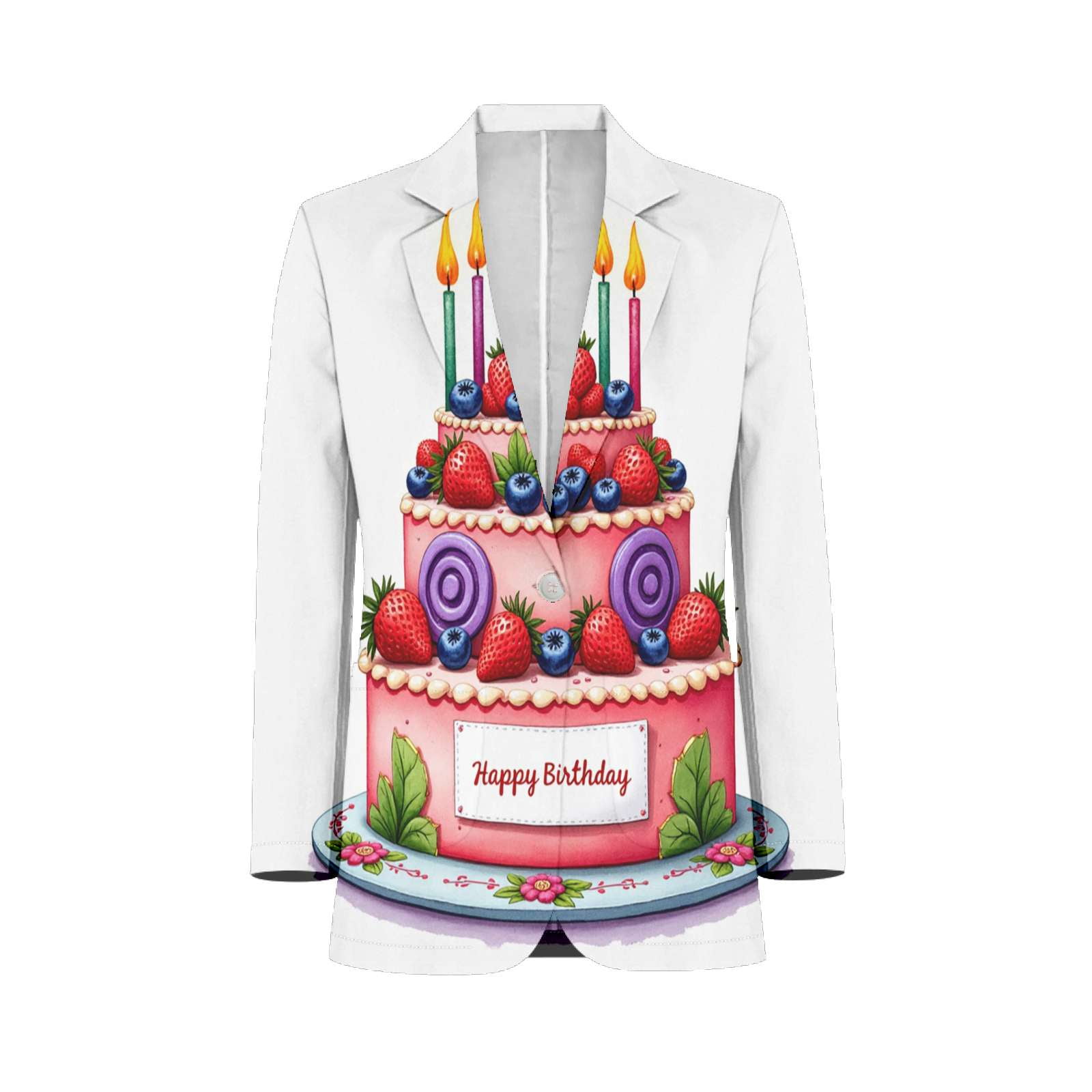Birthday Cake With Candles Mens Suits Shawl Collar Slim Fit Suit Mens ...