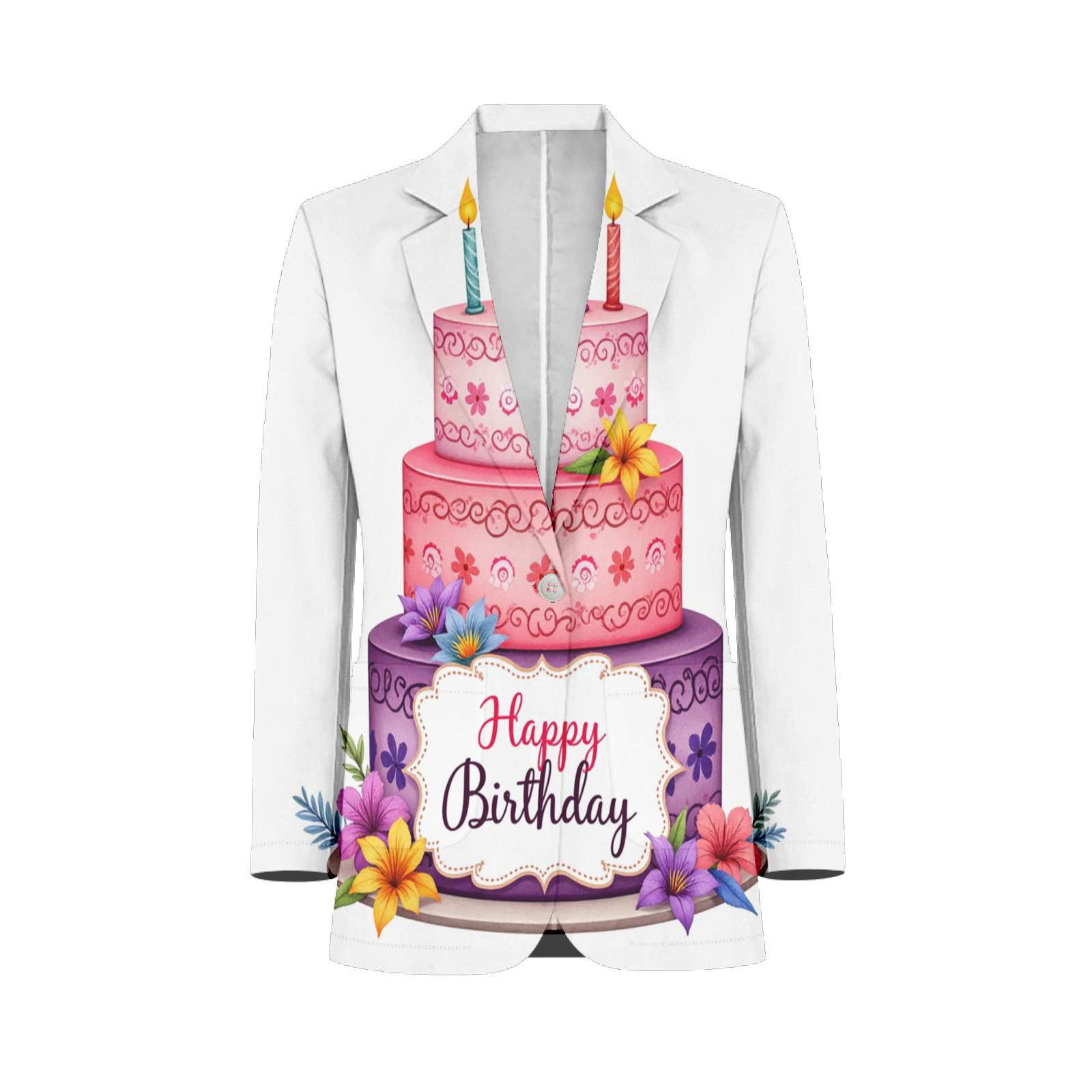 Birthday Cake With Candles Mens Suits Shawl Collar Slim Fit Suit Mens ...