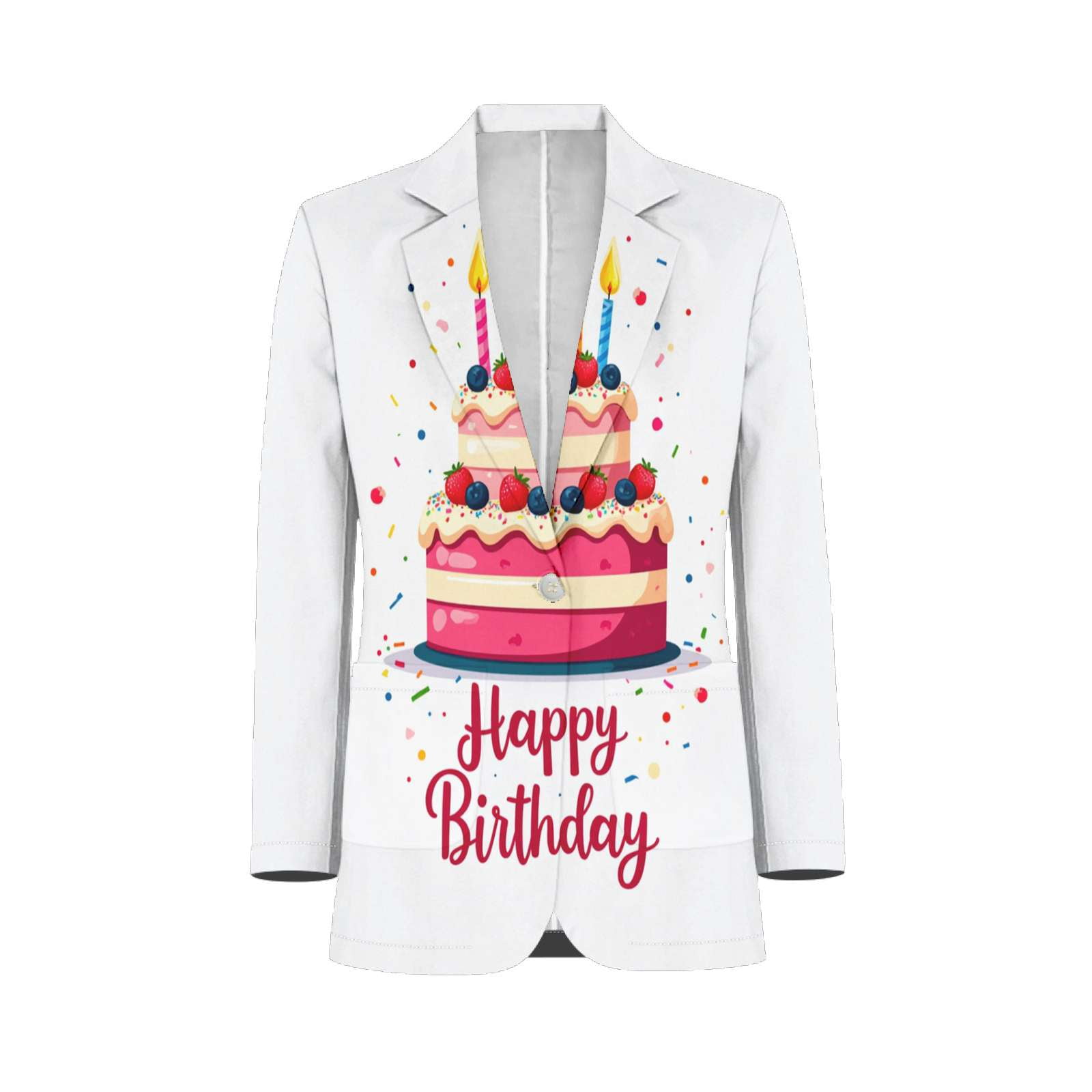 Birthday Cake With Lit Candles Customized Men's Suits full man Shawl ...
