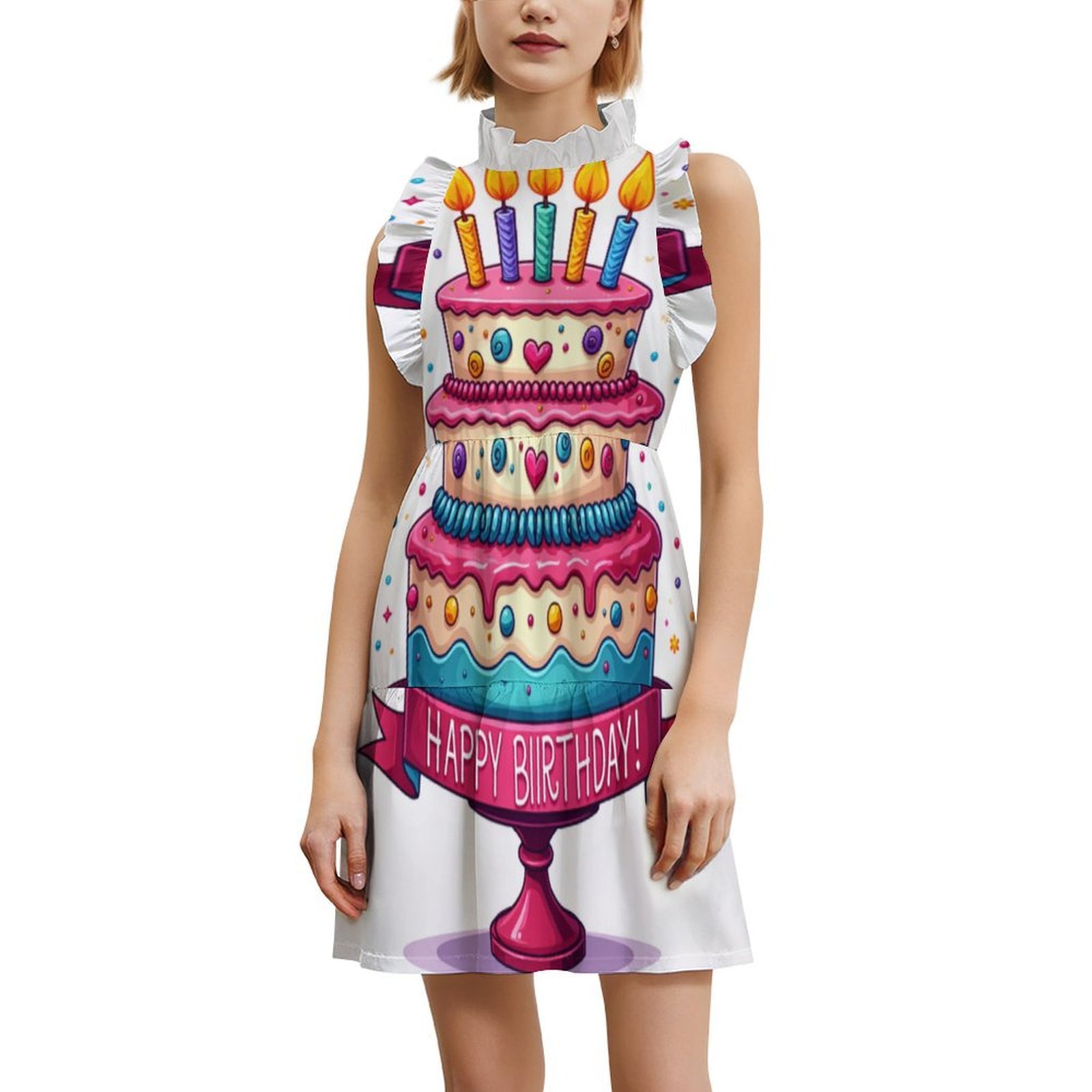 Birthday Cake with Candles Ablaze Women's Fashion Casual Dress Summer ...