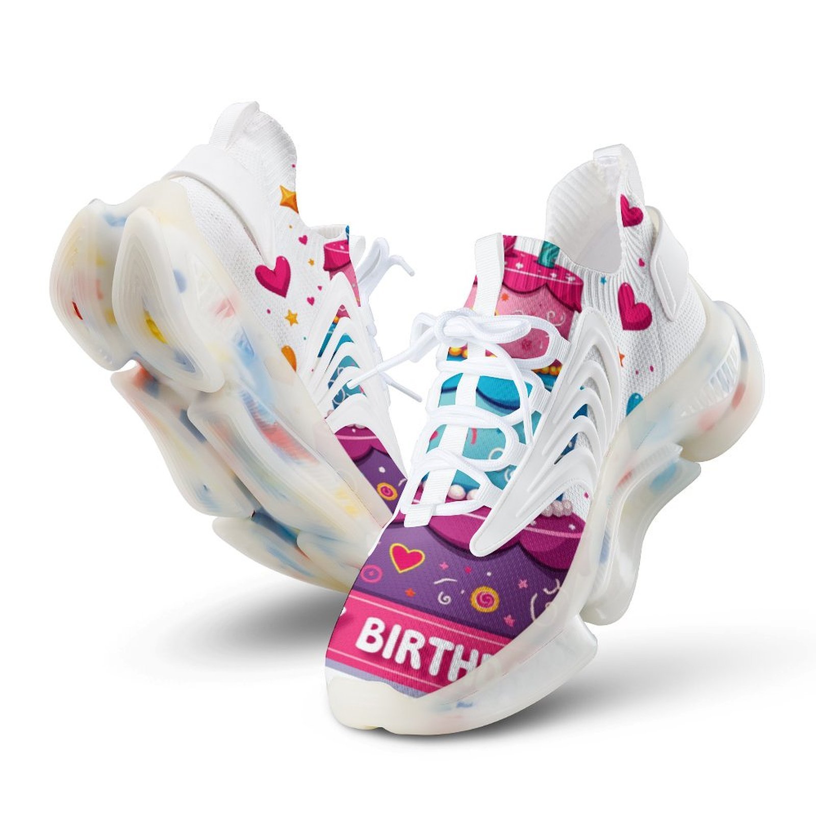 Birthday Cake with Candles Walking Shoes for Men Woman Lightweight ...