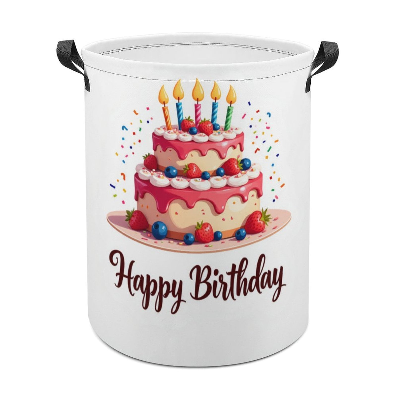 Birthday Cake with Candles on Top Large Dirty Clothes Hamper Foldable ...
