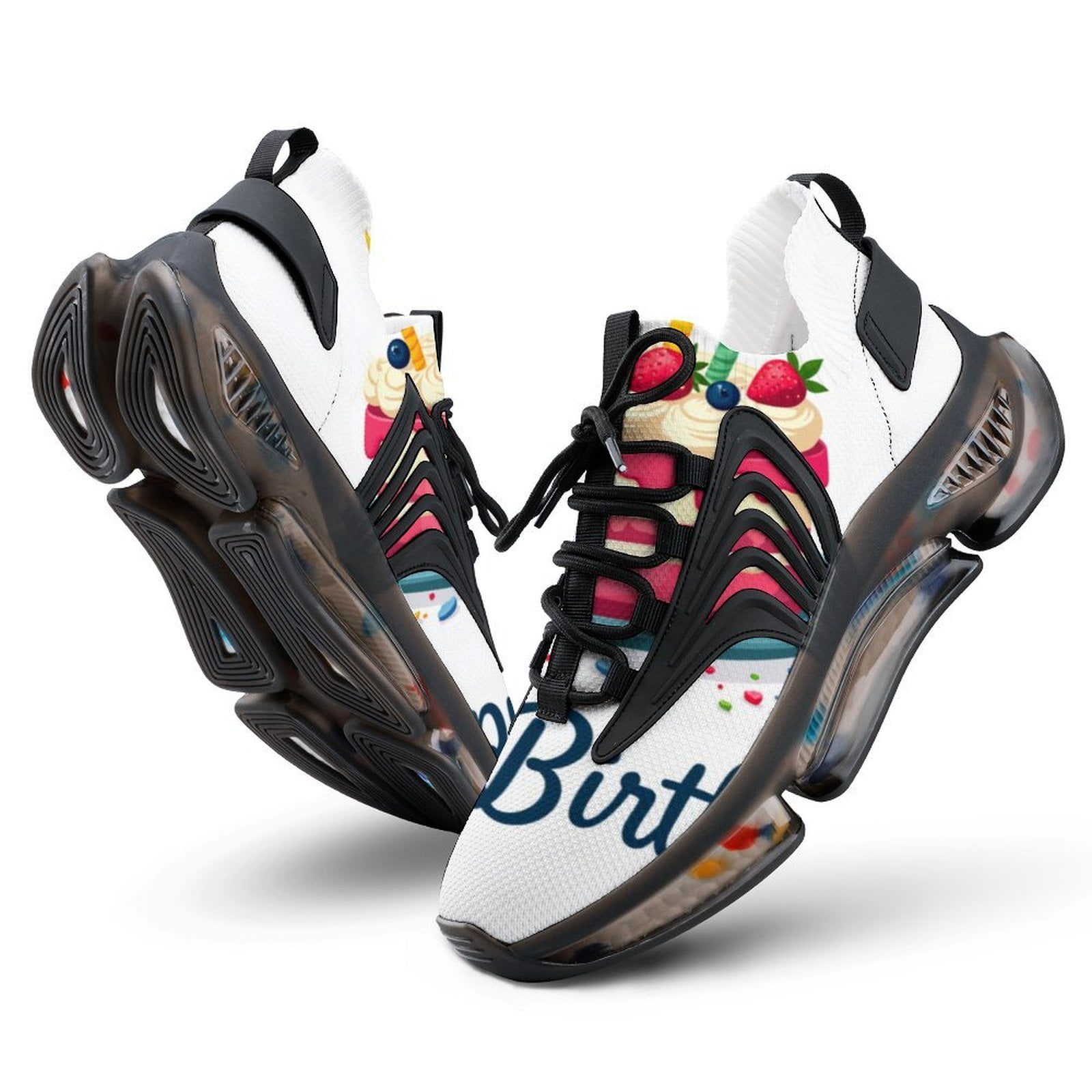 Birthday Cake with Lit Candles Walking Shoes for Men Woman Lightweight ...