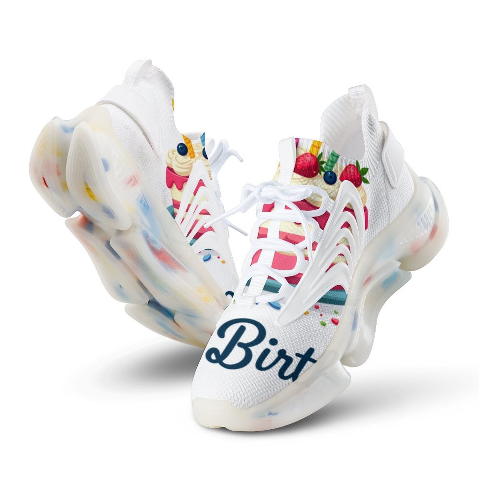 Birthday Cake with Lit Candles Walking Shoes for Men Woman Lightweight ...