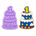 Birthday Cake with Number One Cookie Cutter & Embosser Stamp Set ...