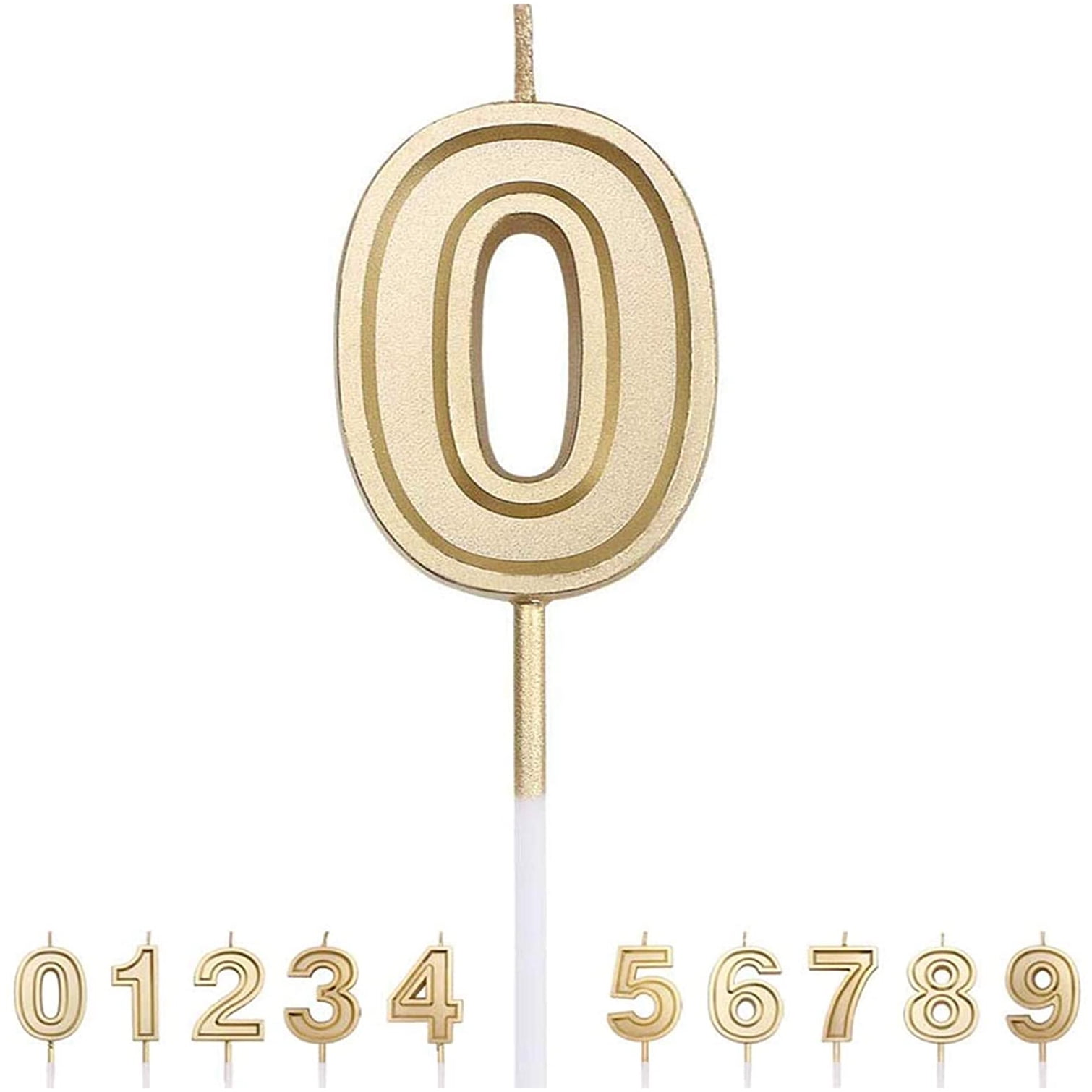Birthday Candle Numbers Gold Glitter Happy Birthday Numeral for ...