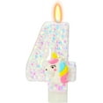 Birthday Candles for Girl - Number 4 Candle Cake, Unicorn Party ...
