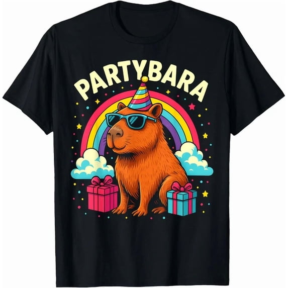 Birthday Capybara Tee Fun Partybara Capybara Party T-Shirt, Unisex T ...