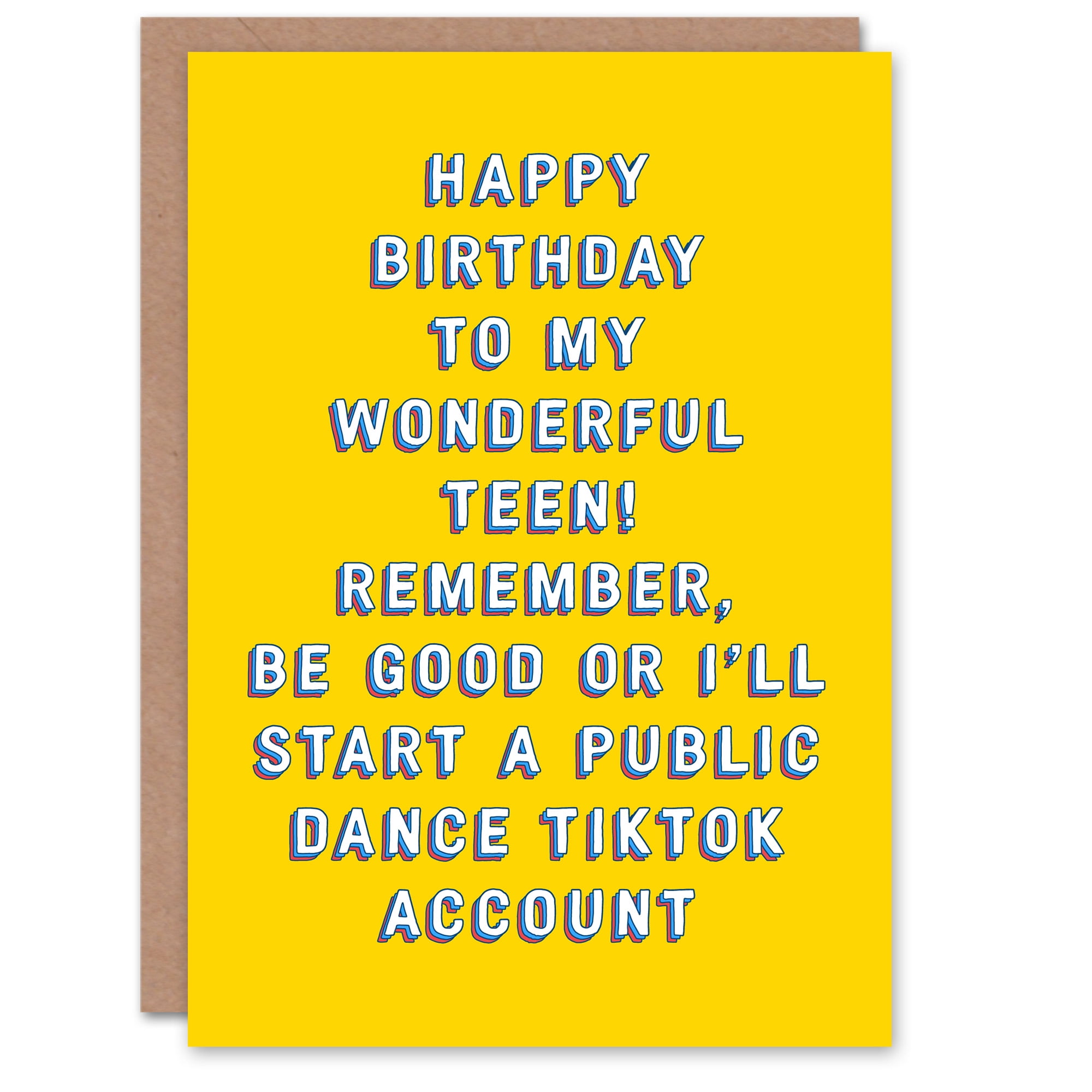 Birthday Card Embarrassing Parents Dance Public Socials Teen Threat For ...
