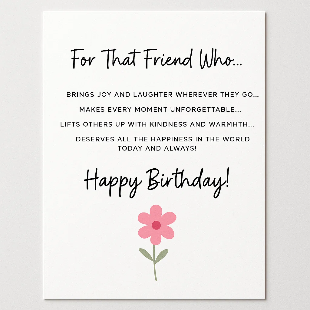 Birthday Card for Friends – Heartfelt Message with Floral Design ...