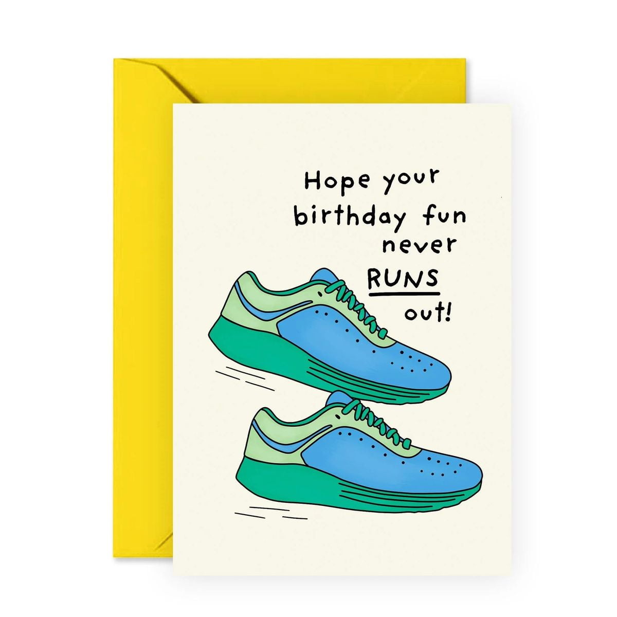 Birthday Card with Fun Running Shoes Design - "Hope Your Birthday Fun ...
