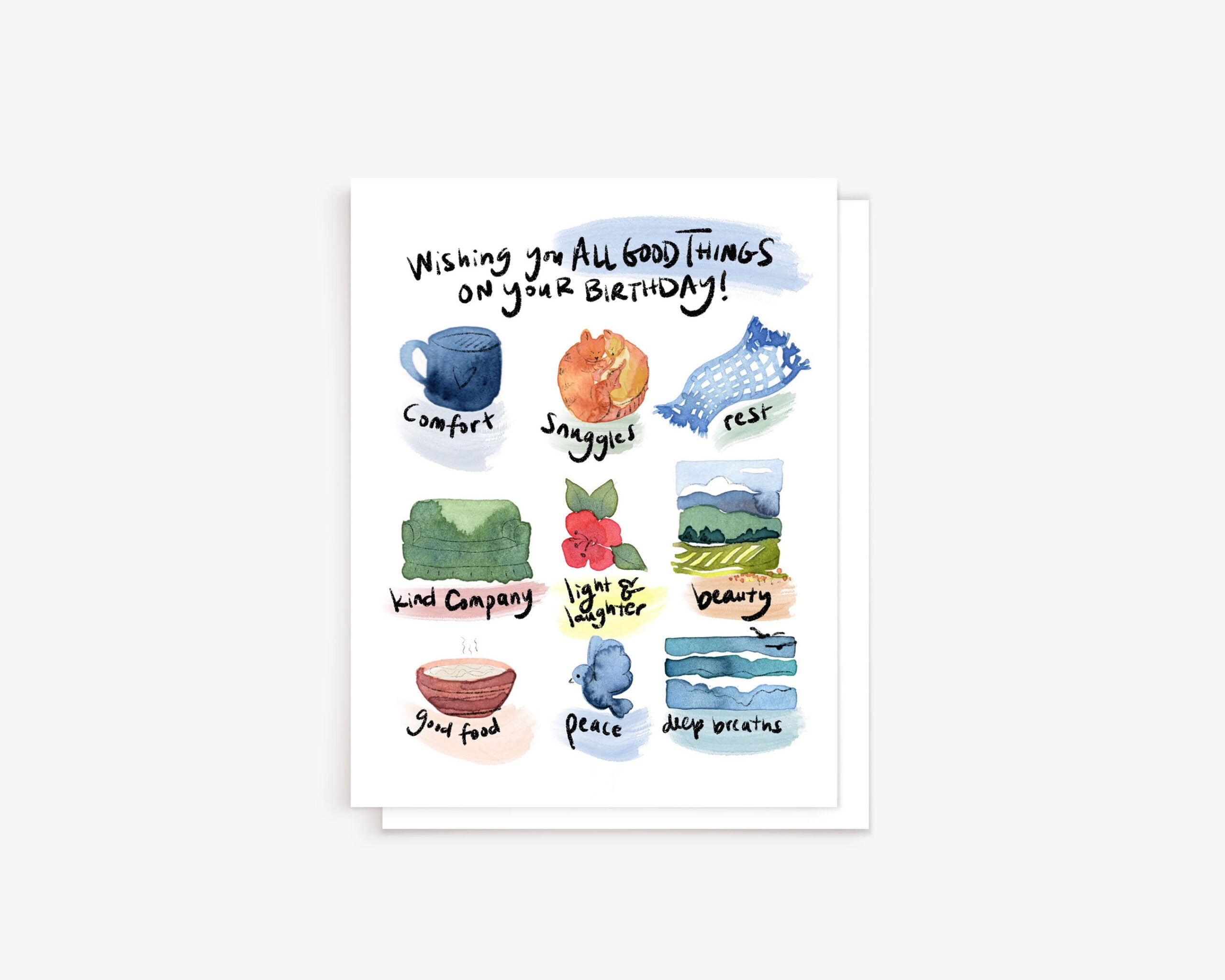 Birthday Card – "Wishing You All Good Things" Inspirational Design ...