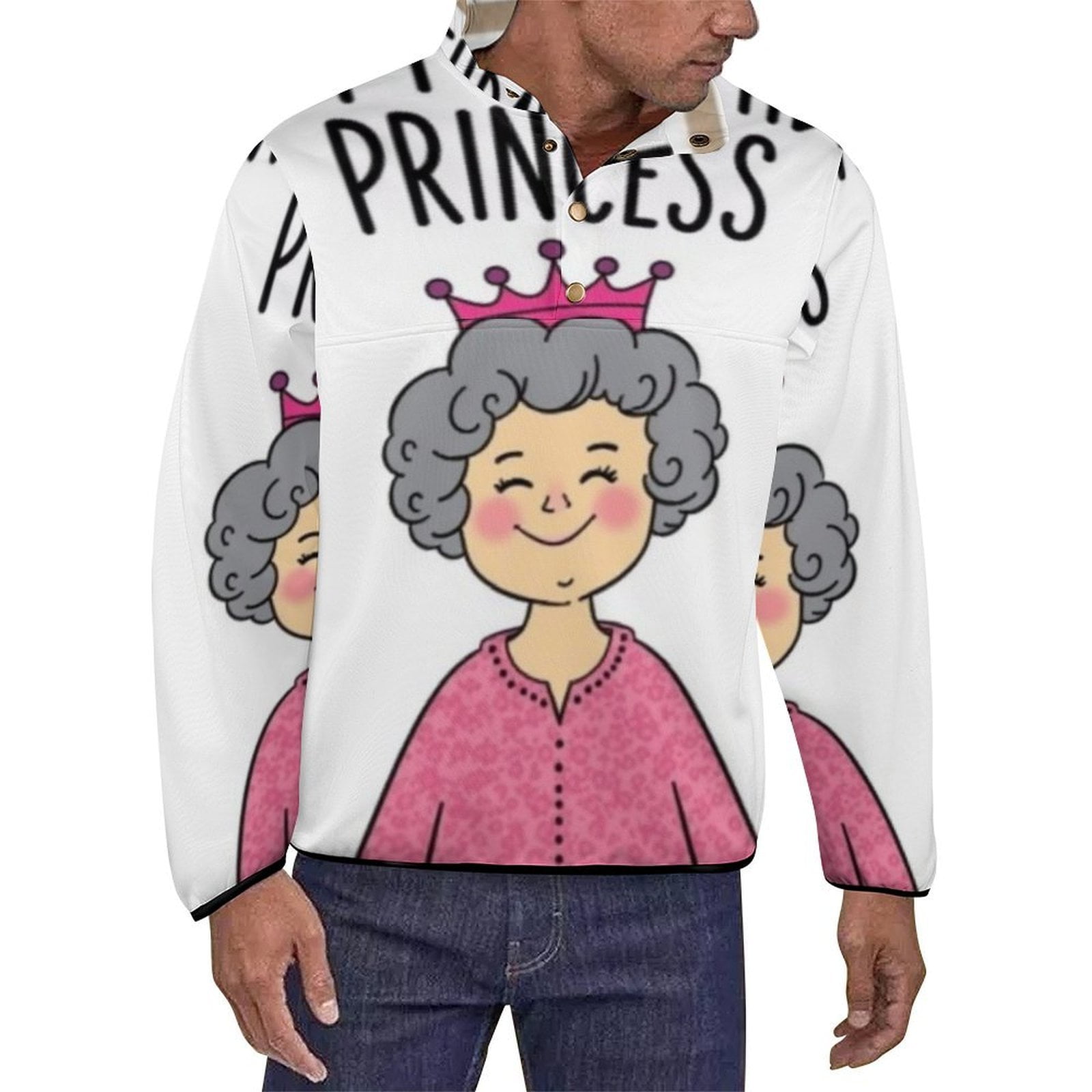 Birthday Card for A Princess Men's Stand Collar Sweater Long Sleeve ...