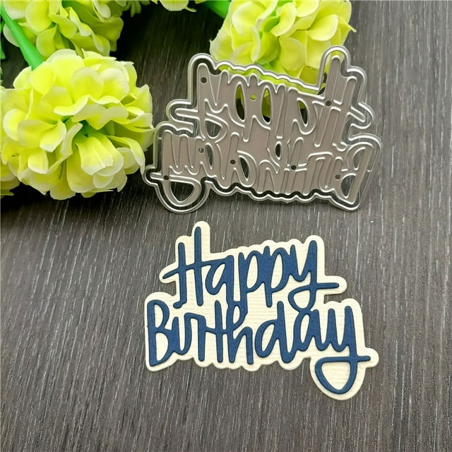 Birthday Cards Die Cuts for Card Making, Ouginx Happy Birthday Metal ...