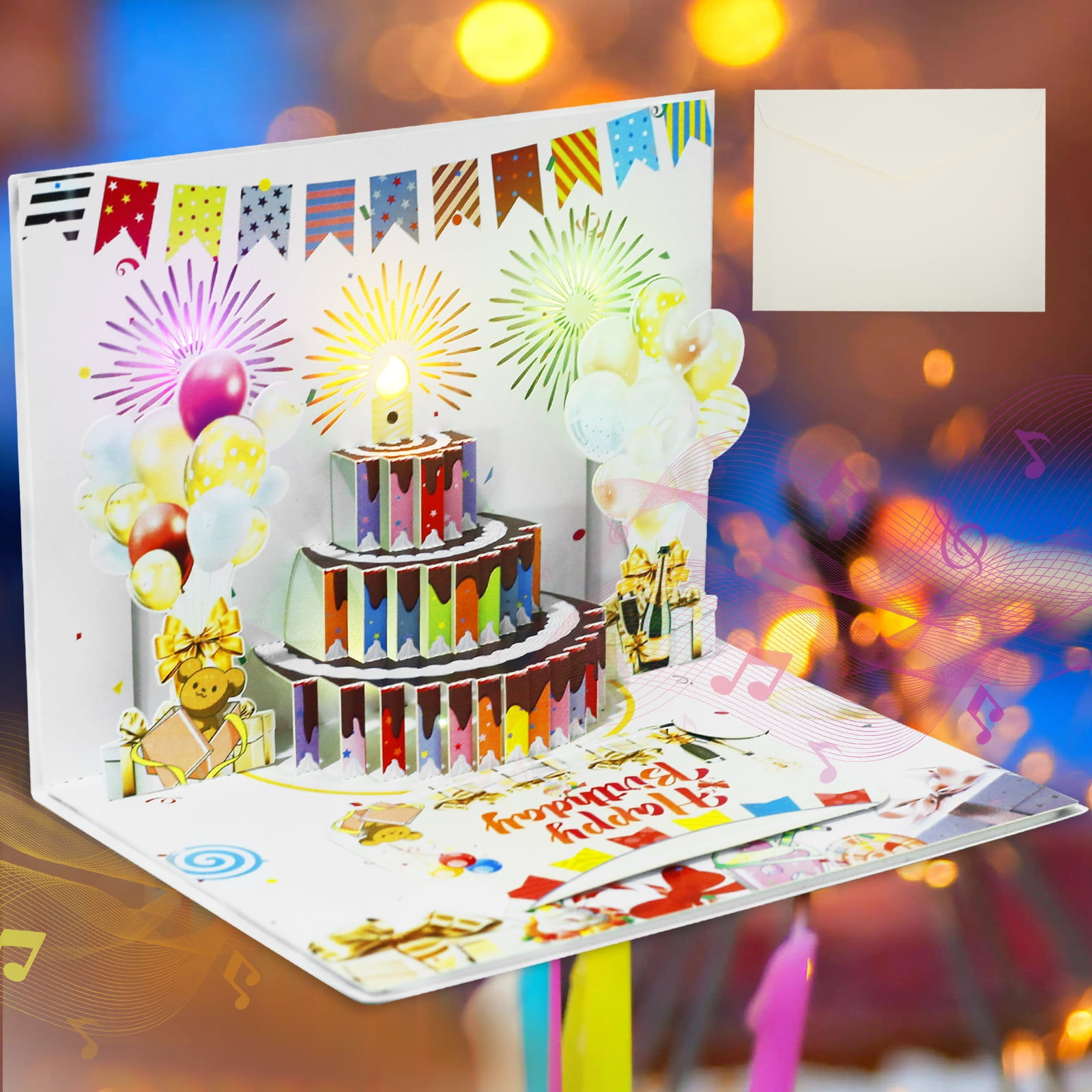 Birthday Cards, LIGHTS & SOUND Pop up Happy Birthday Card Birthday ...