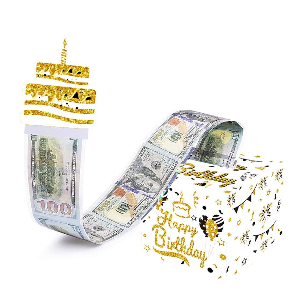 Birthday Cash Box Surprise Cash Gift Box with Cake Note and 50 Plastic ...