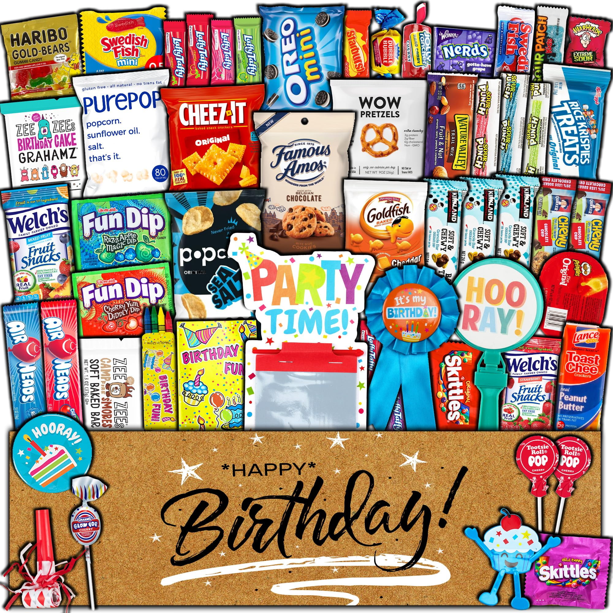 Birthday Celebration Care SCH4 Package (50 Count) Snacks Food Bar Chips ...