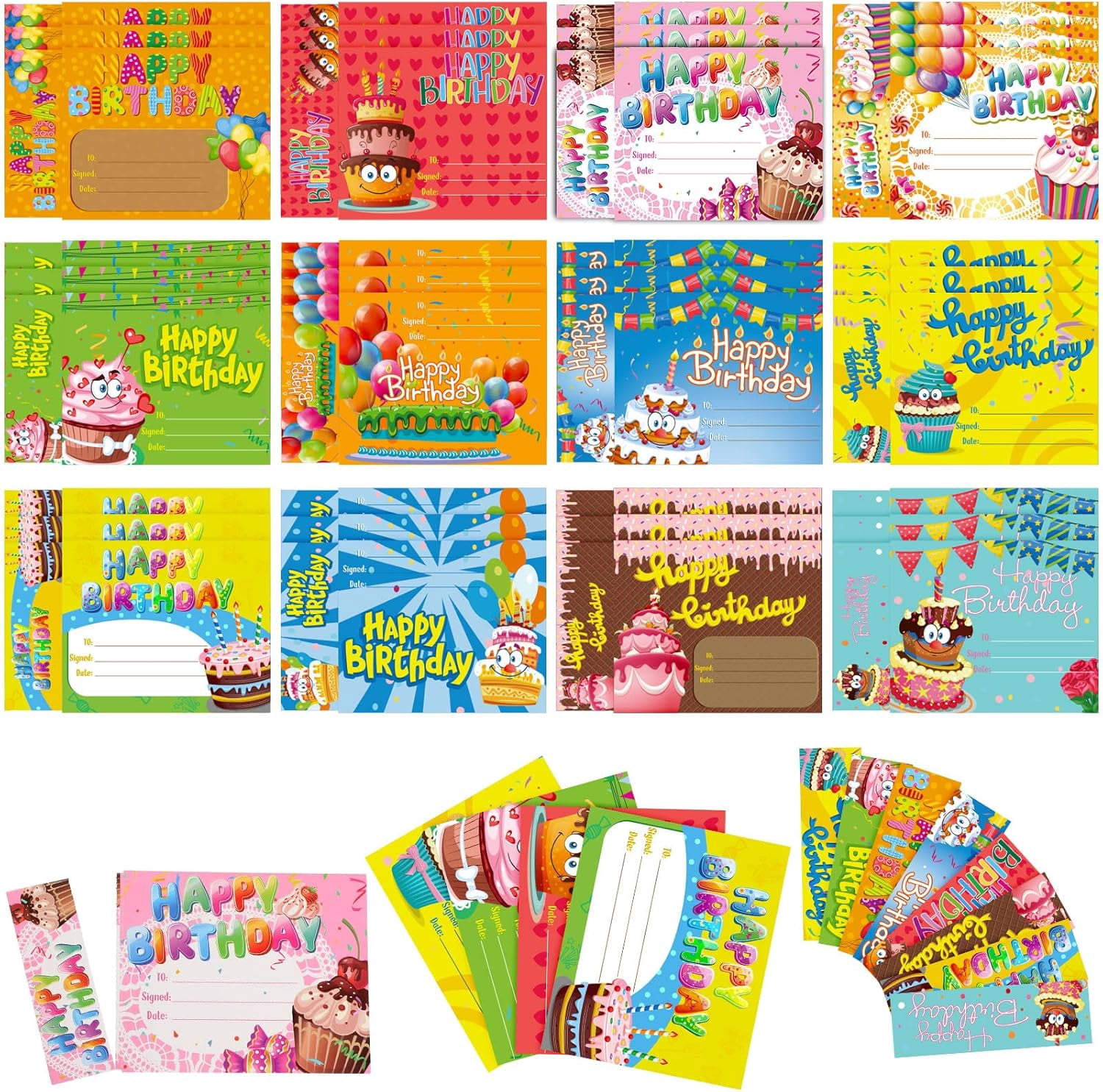 Birthday Certificates Awards Card for Kids Birthday Bookmarks Cutouts ...