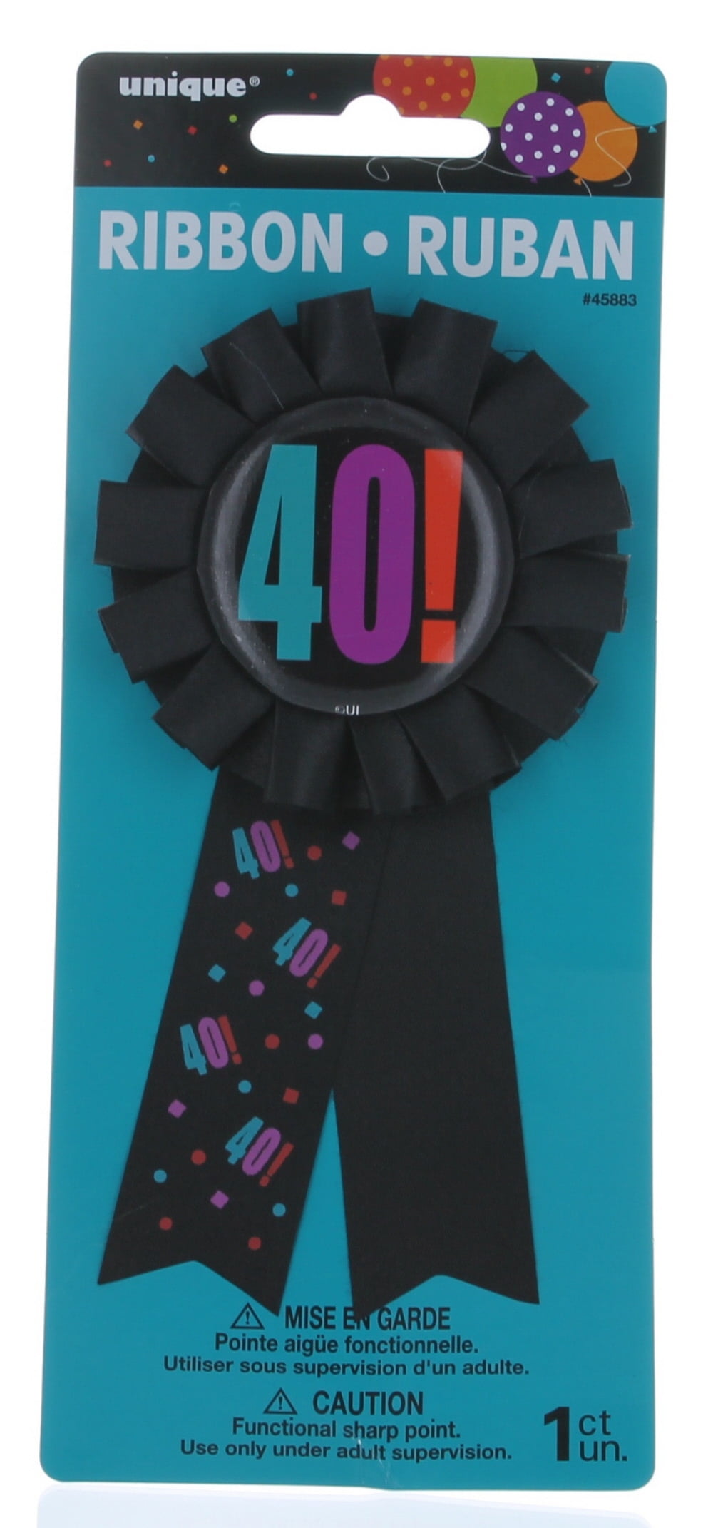 Birthday Cheer 40th Birthday Award Badge, Black, 1ct - Walmart.com