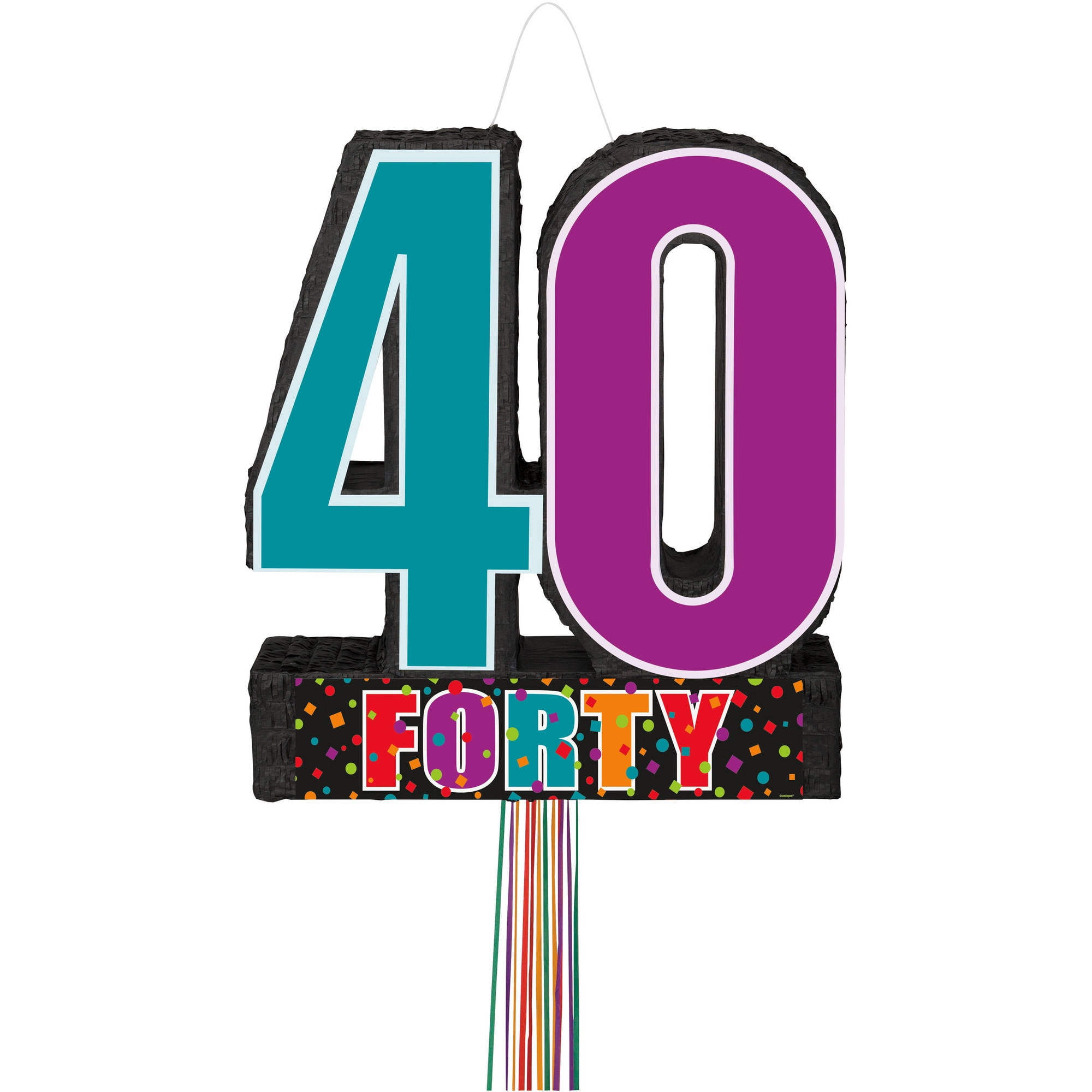 Birthday Cheer 40th Birthday Pinata, Pull String - Walmart.com