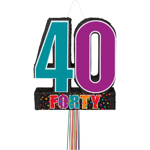 Birthday Cheer 40th Birthday Pinata, Pull String - Walmart.com