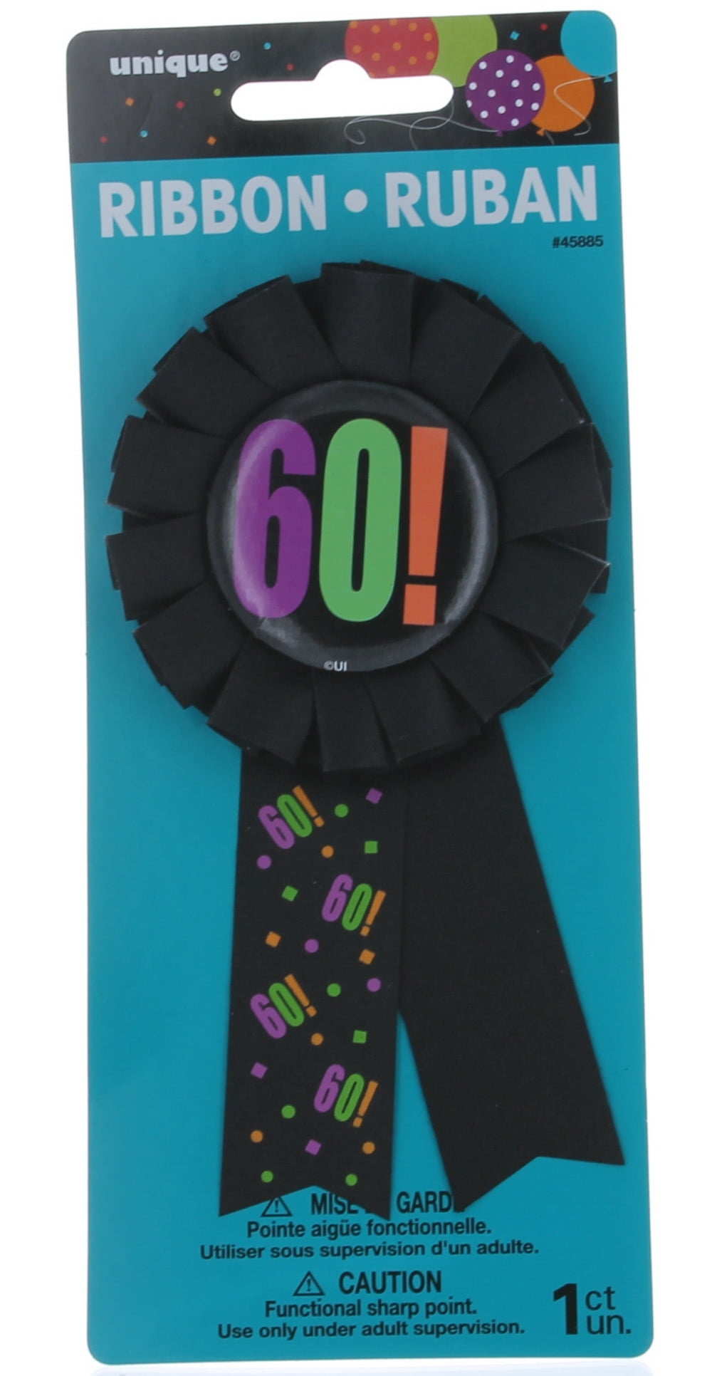Birthday Cheer 60th Birthday Award Badge, Black, 1ct - Walmart.com