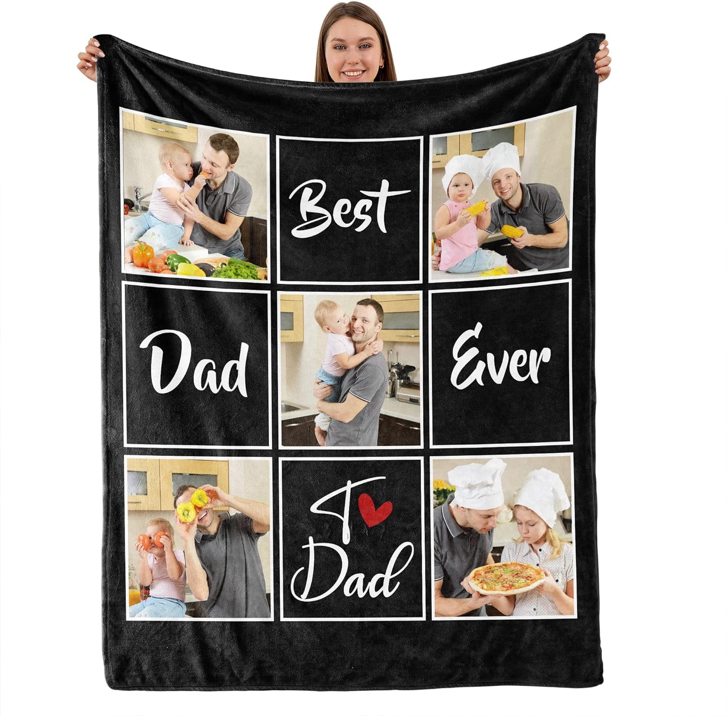 Birthday Christmas Wedding Gifts for Dad, Personalized Custom Blanket ...