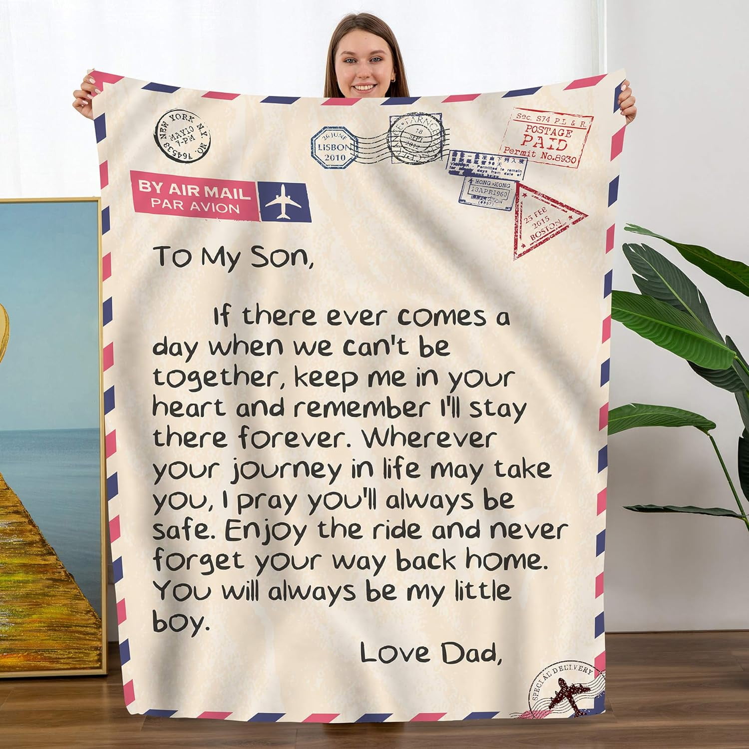 Birthday Christmas Wedding Gifts for Dad, Personalized Custom Blanket ...