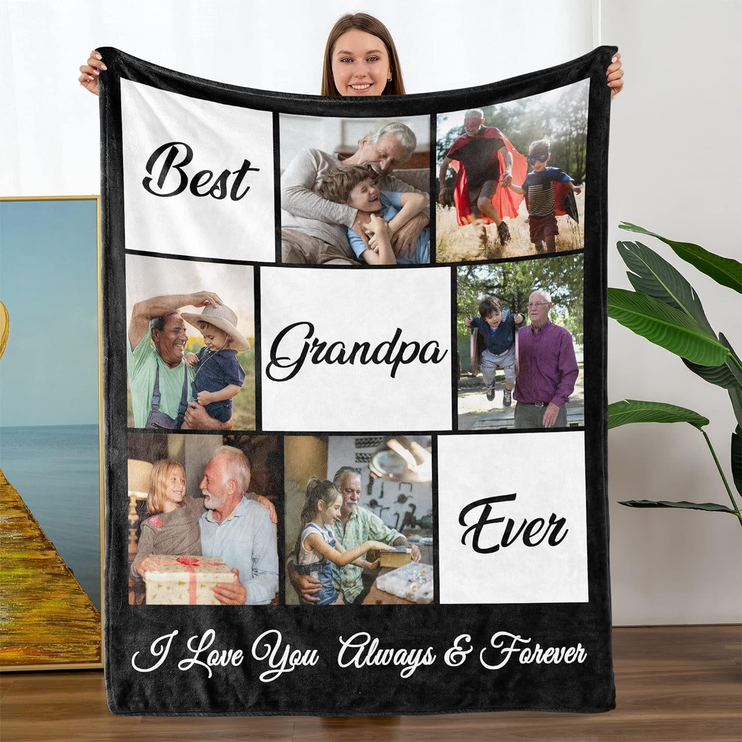 Birthday Christmas Wedding Gifts for Dad, Personalized Custom Blanket ...