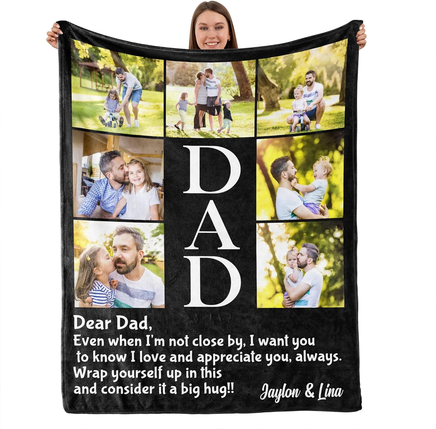Birthday Christmas Wedding Gifts for Dad, Personalized Custom Blanket ...