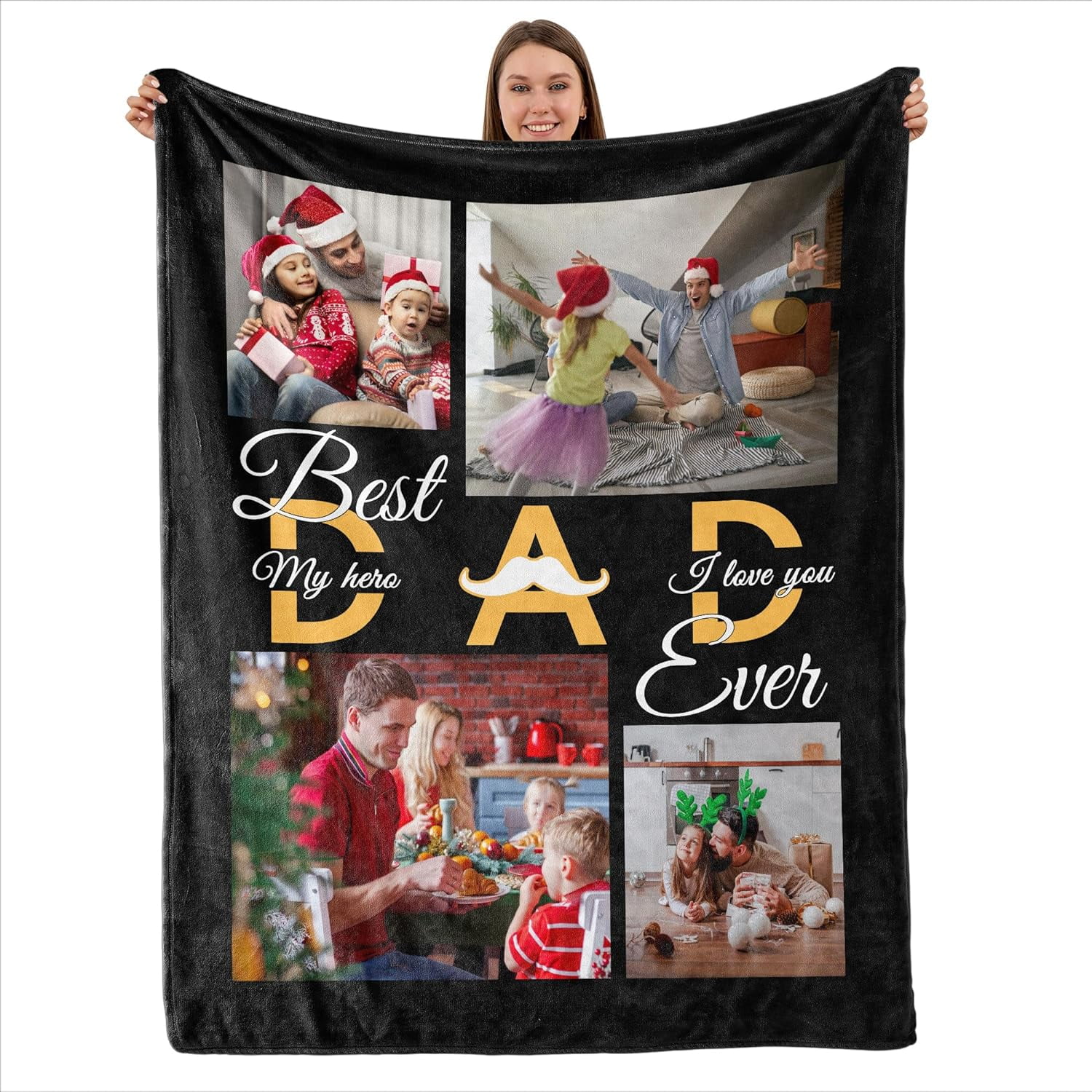 Birthday Christmas Wedding Gifts for Dad, Personalized Custom Blanket ...