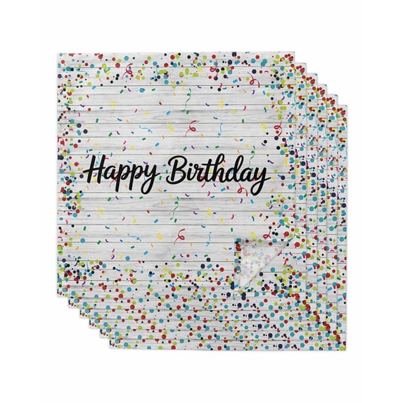 Birthday Cloth Napkins Set of 6 Reusable Dinner Napkins, Colorful ...
