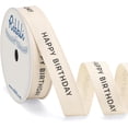 Birthday Cotton Ribbon Natural Twill Tape Cotton with Black Happy ...