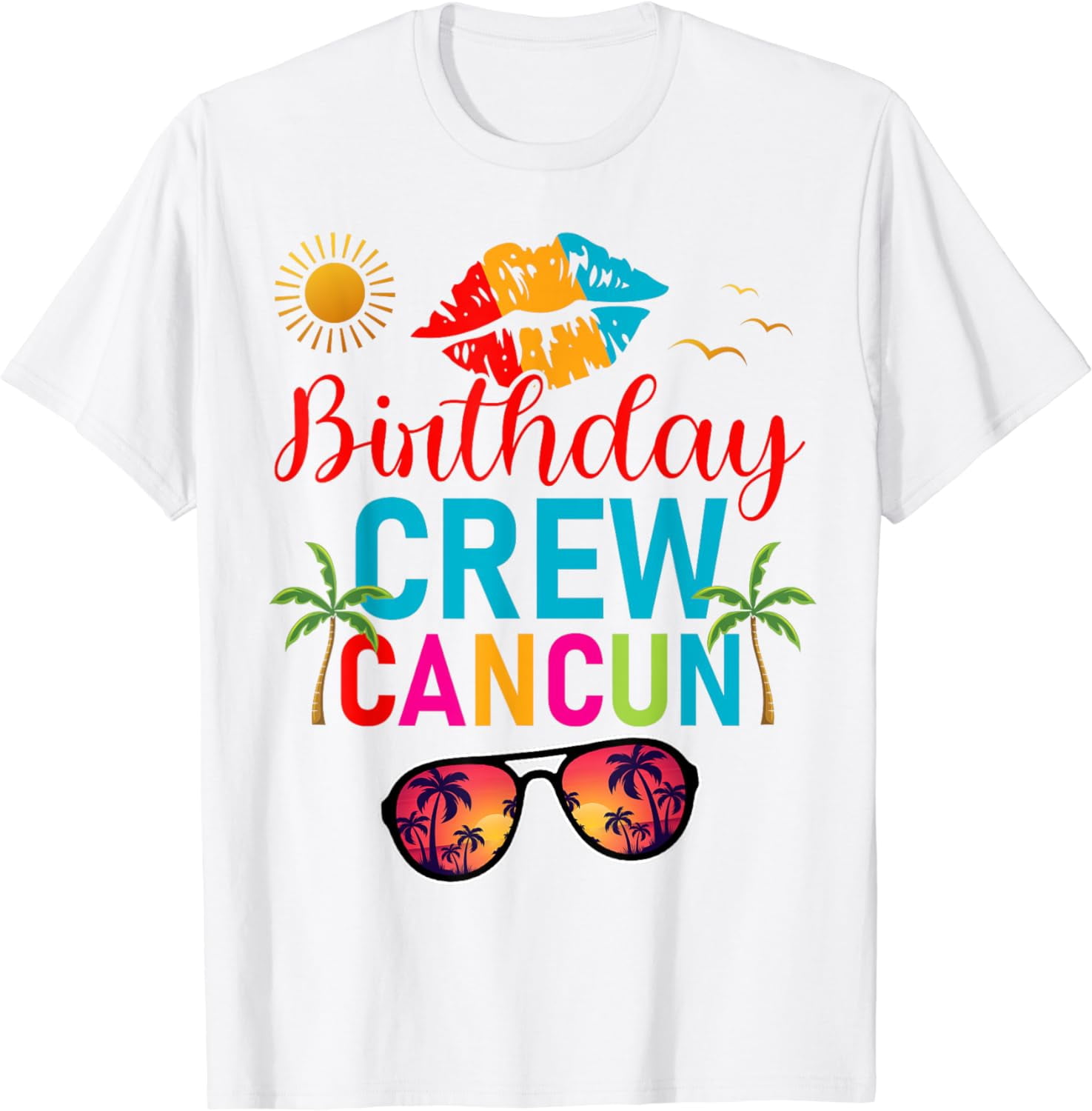 Birthday Crew Cancun Trip 2024 Beach Party Birthday Squad T-Shirt ...