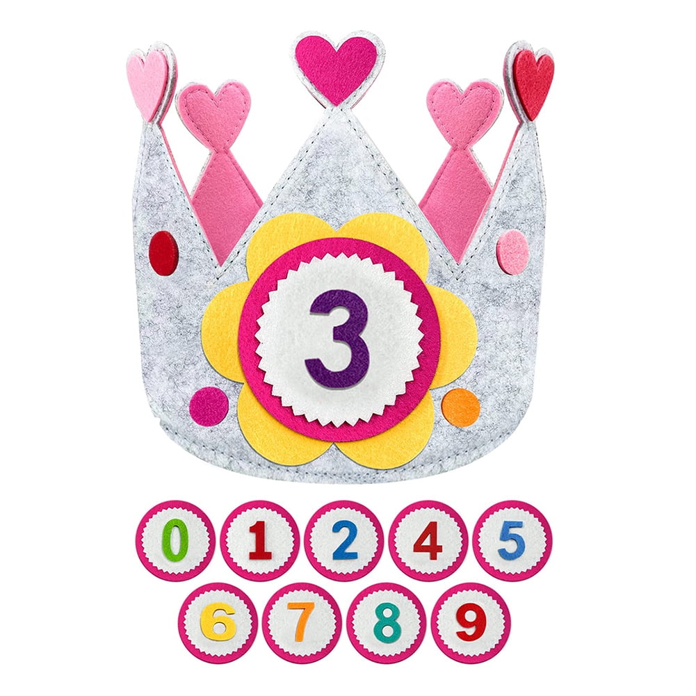 Birthday Crown Hat with Numbers,Children's Fabric Hat,Interchangeable ...