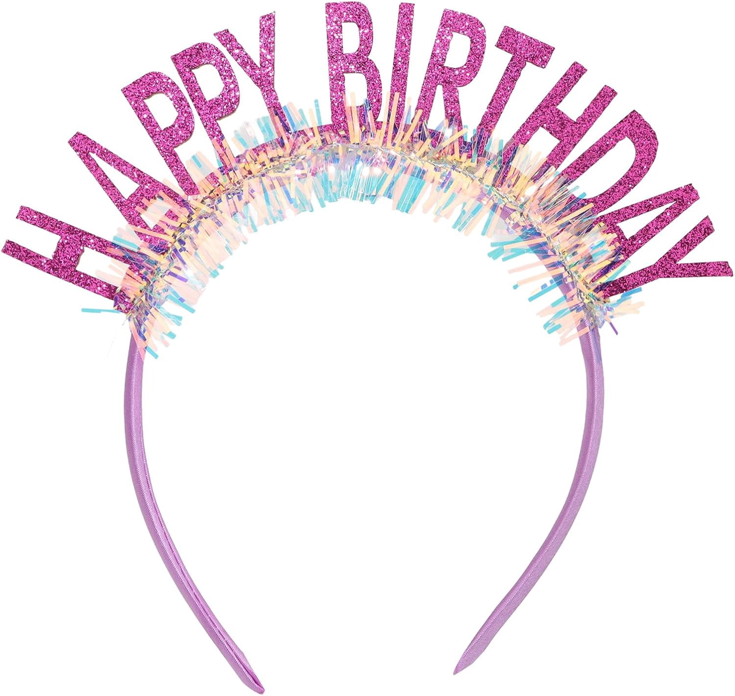 Birthday Crown, Purple Glitter Letter Print Headband, One Size Fits All ...