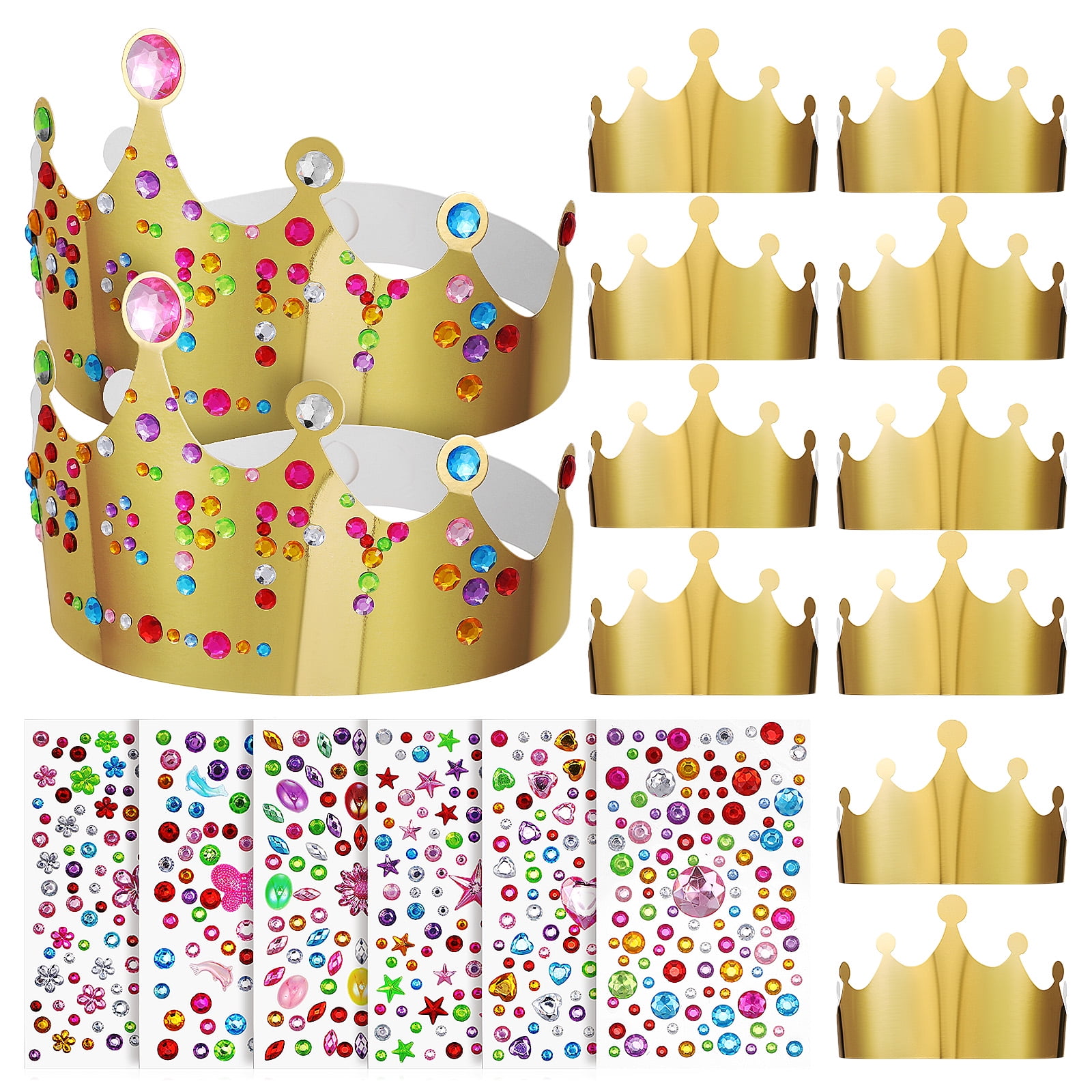 Birthday Crowns Golden Party Hat + Mixed Masonry Sticker Set ...
