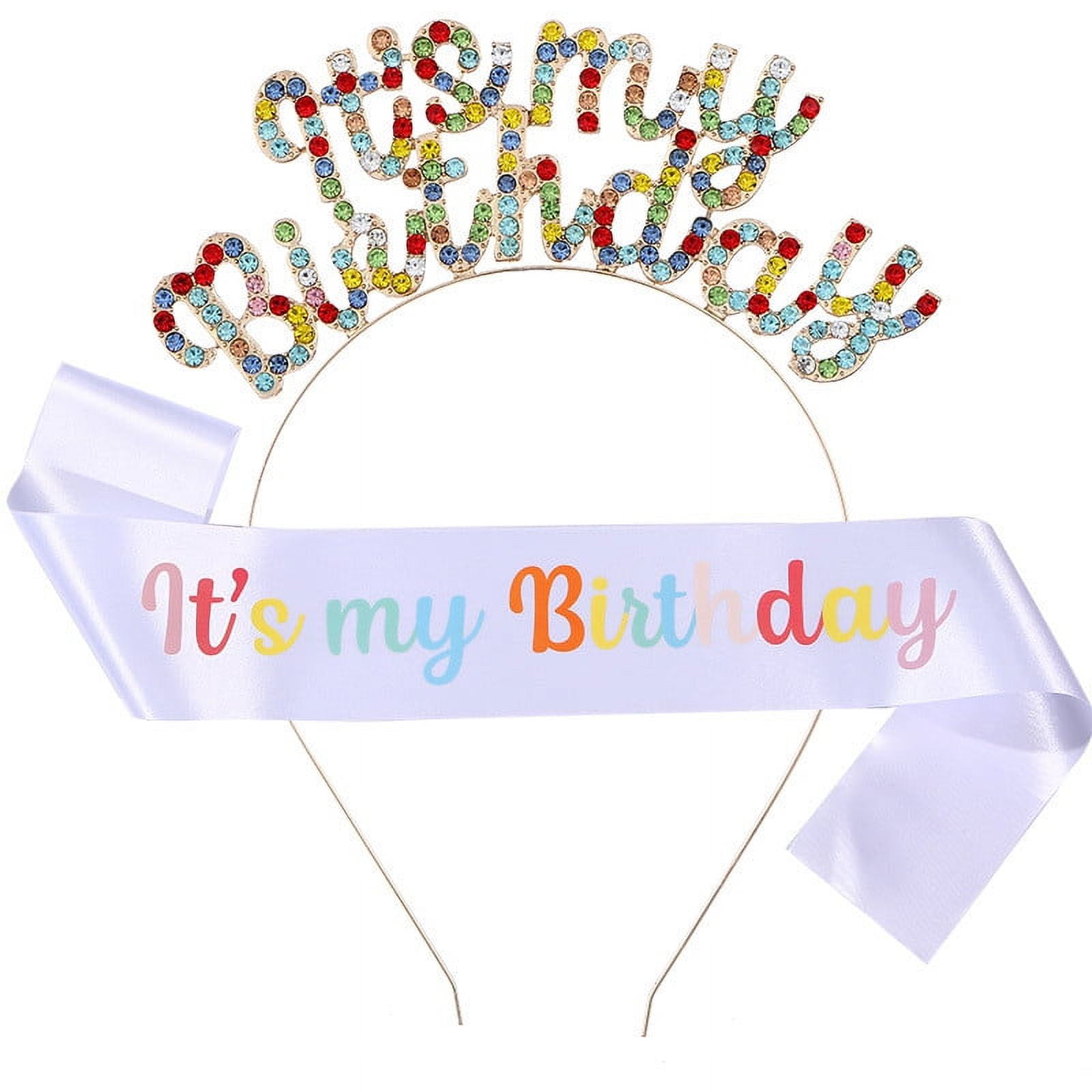 Birthday Crowns for Women, IT'S MY BIRTHDAY Sash & Birthday Headband ...