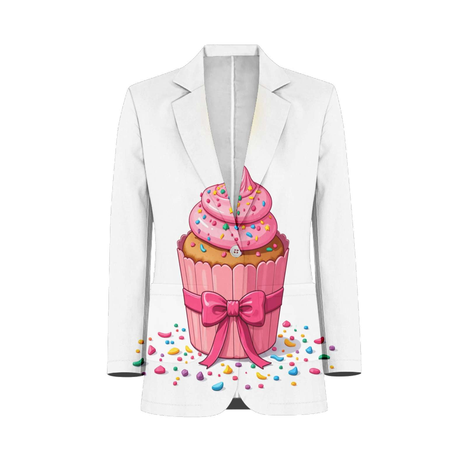 Birthday Cupcake With A Lit Candle Men Blazers Slim Clothing Summer ...