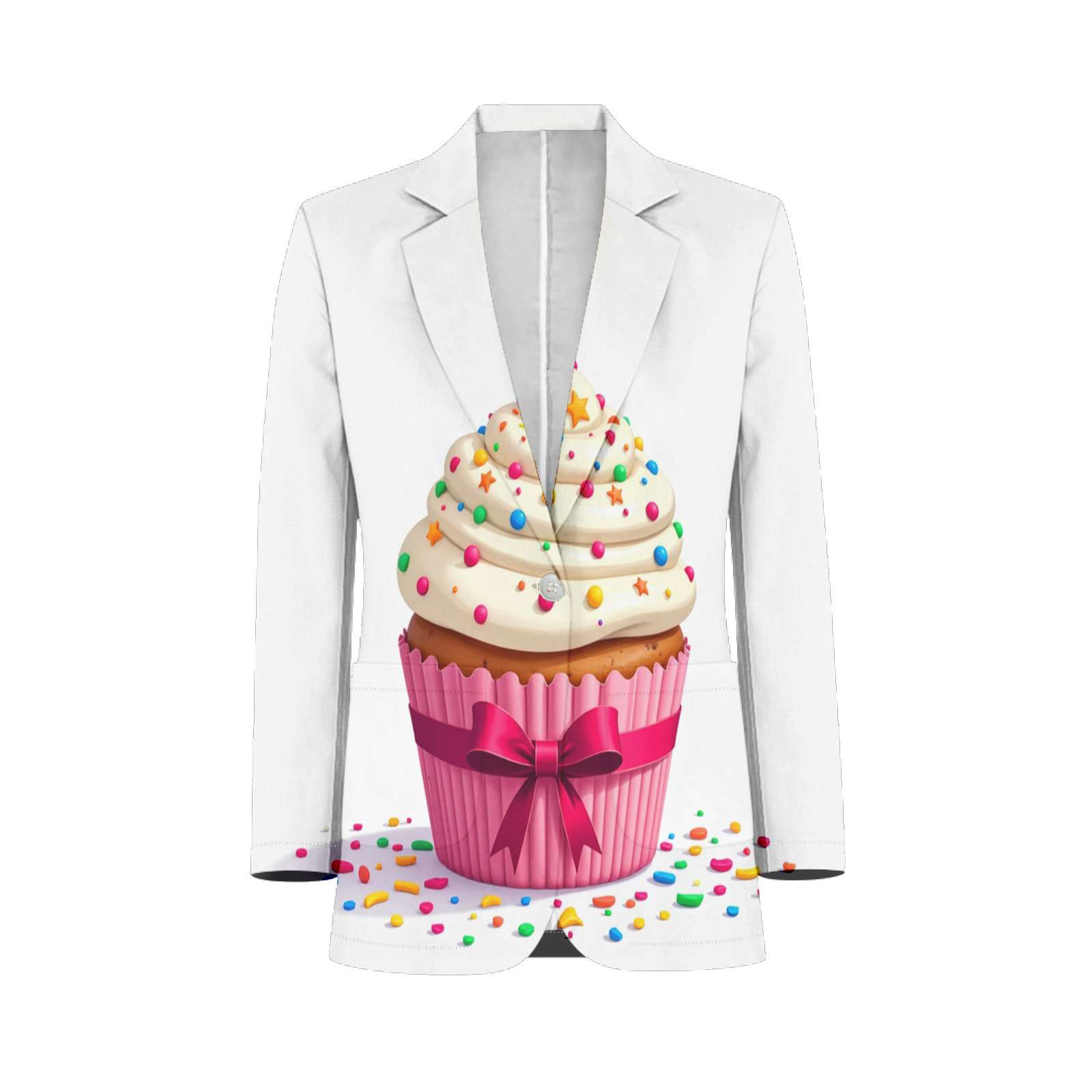 Birthday Cupcake With Candle Men's Suit Blazer Casual Party Wear Slim ...